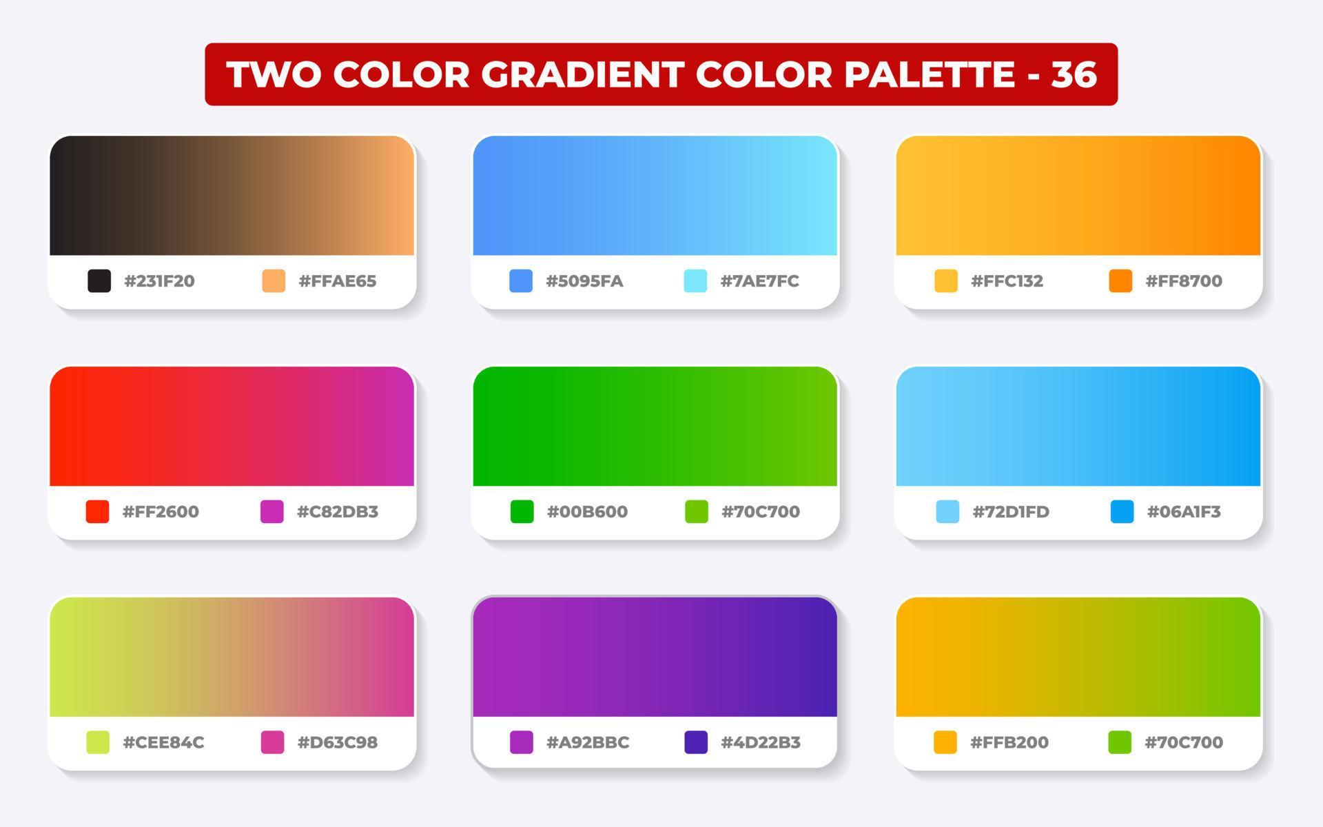 Gradient Color Palette With Color Codes In Rgb Or Hex Catalog Trendy Colors Gradient Swatches