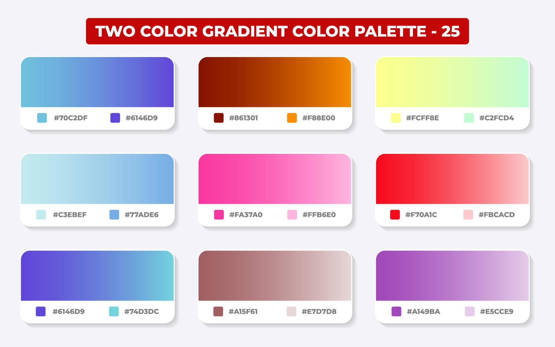 Gradient color palette with color codes in RGB or HEX, Catalog, Trendy ...