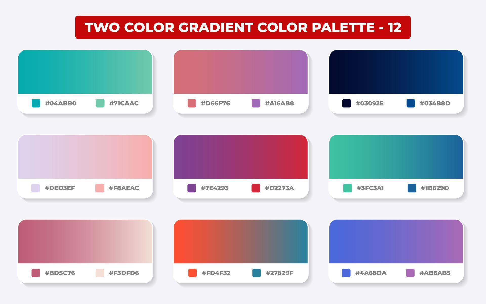 Gradient color palette with color codes in RGB or HEX, Catalog, Trendy ...