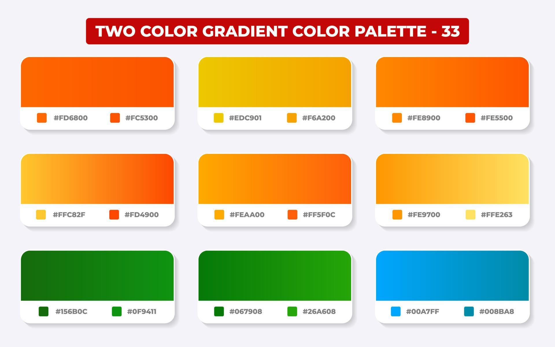Gradient color palette with color codes in RGB or HEX, Catalog, Trendy ...