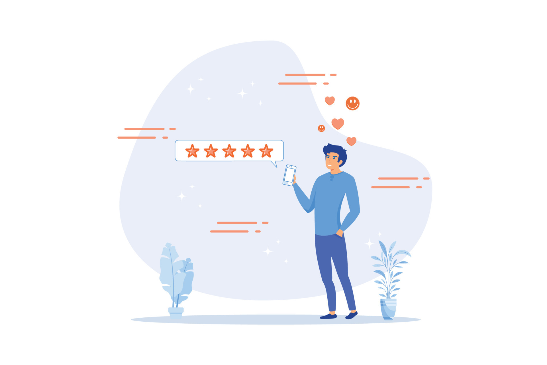 Customer Feedback From Mobile Application Rating Or User Experience Scoring And Satisfaction