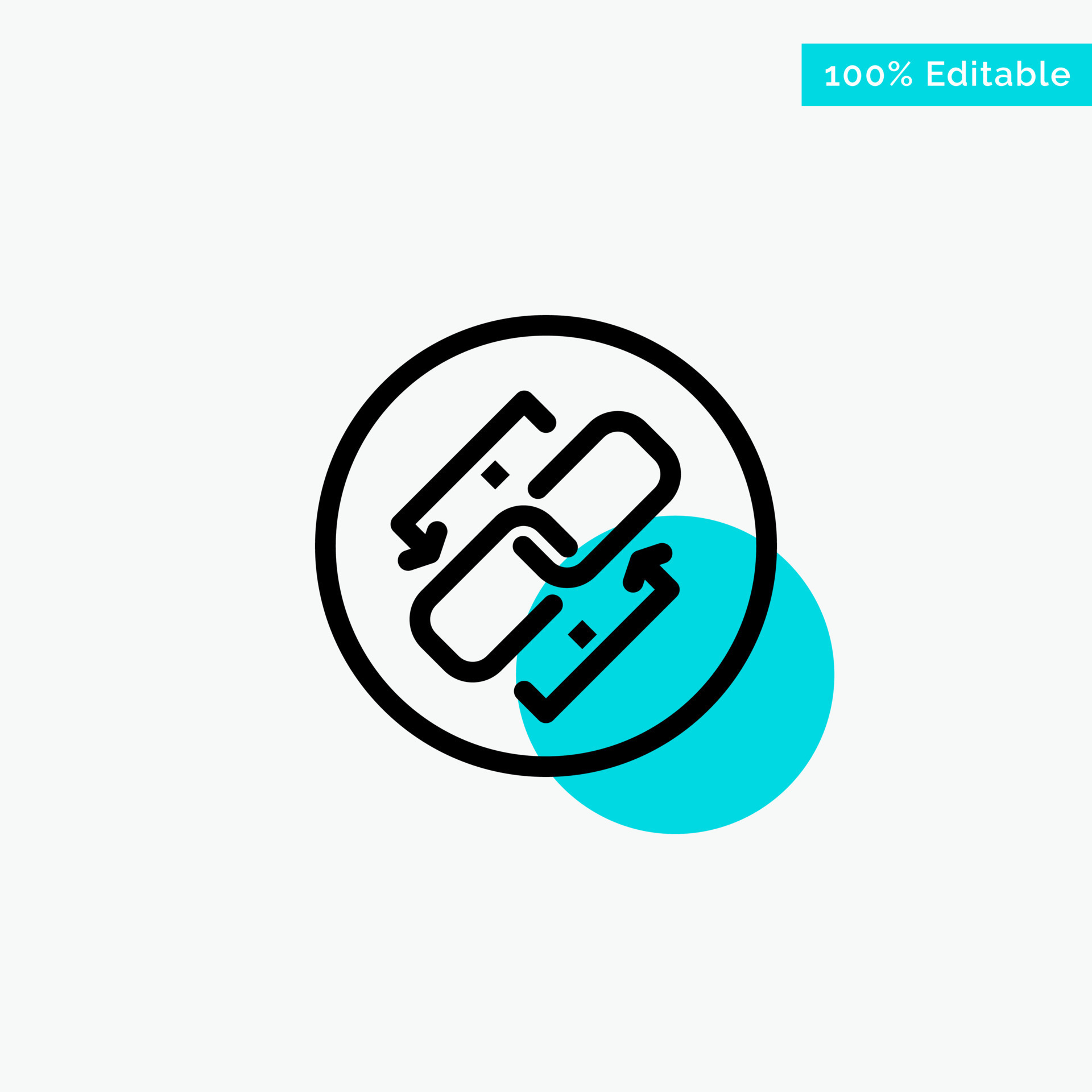 Link Chain Url Connection Link turquoise highlight circle point Vector icon 14566588 Vector Art ...
