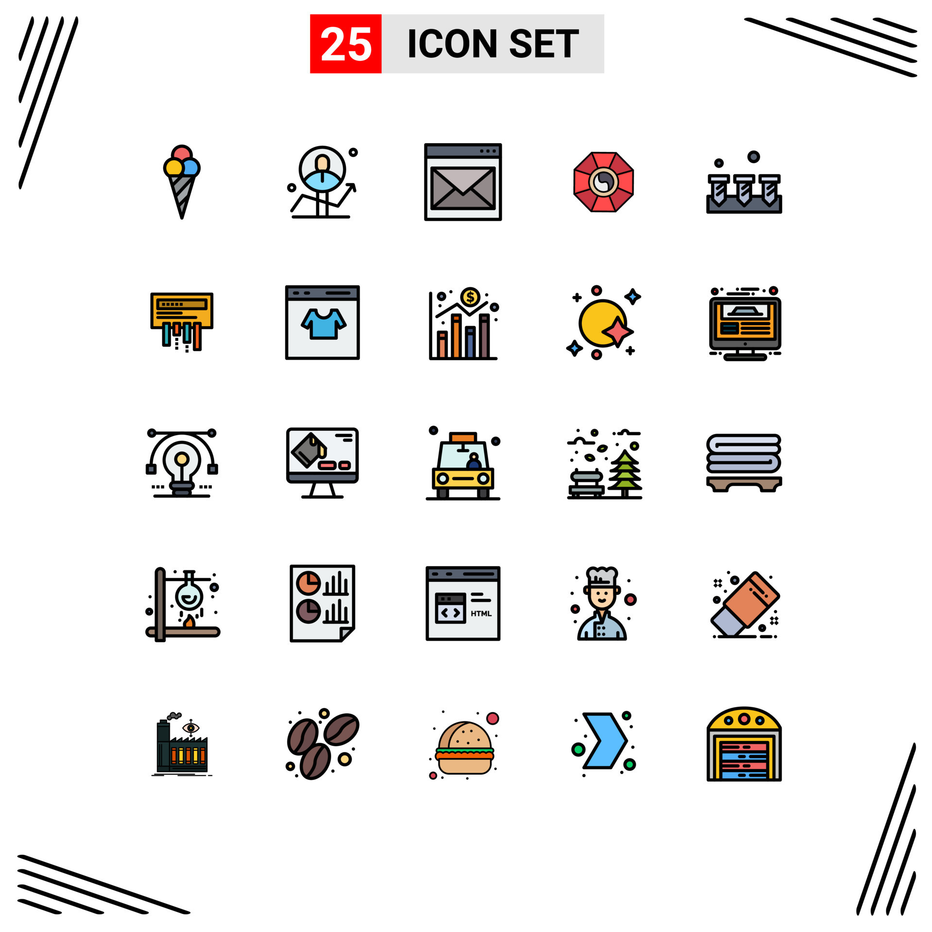 25 User Interface Filled Line Flat Color Pack Of Modern Signs And Symbols Of Screw China