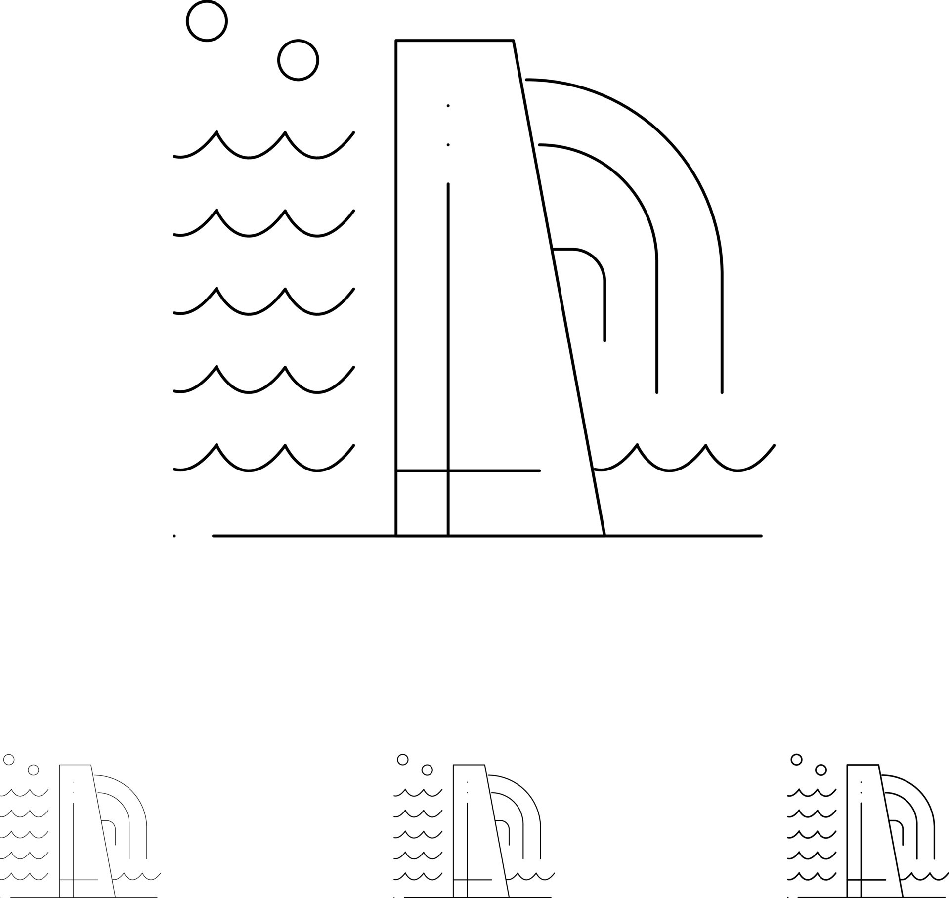 Building Construction Factory Industry Bold And Thin Black Line Icon Set 14567265 Vector Art At