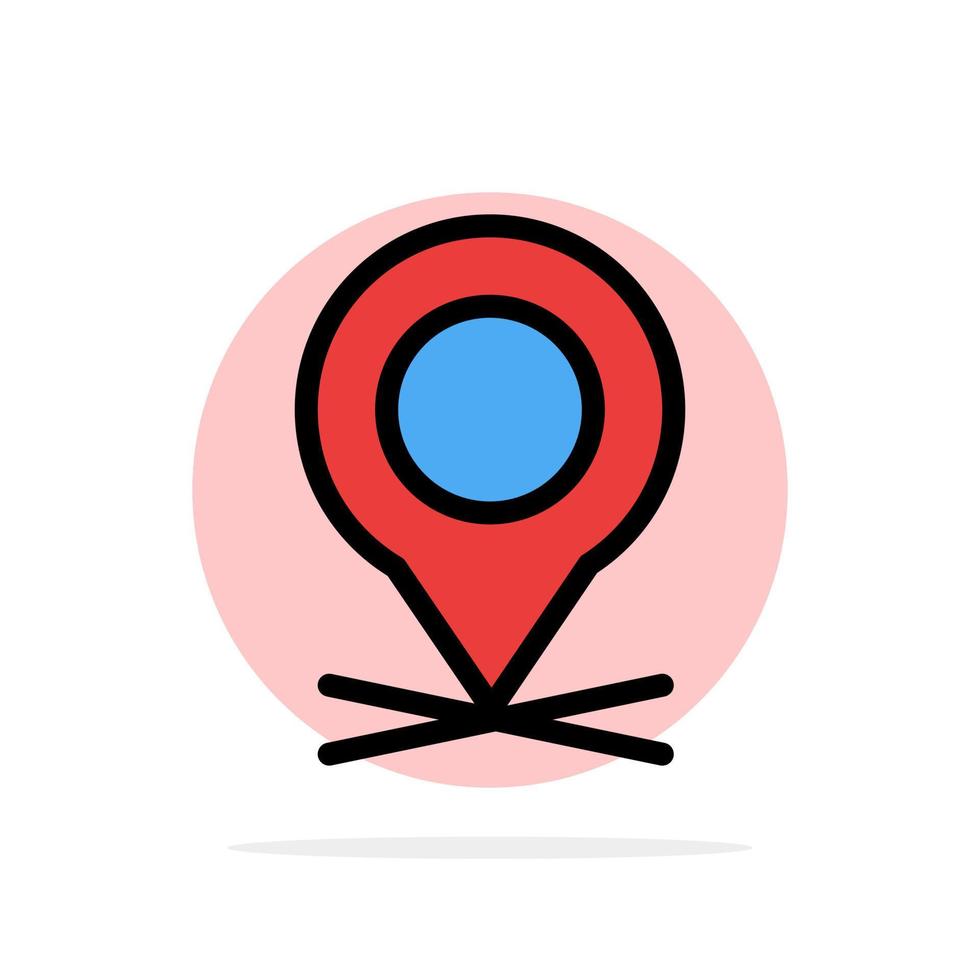 Location Map Pointer Pin Abstract Circle Background Flat Color Icon