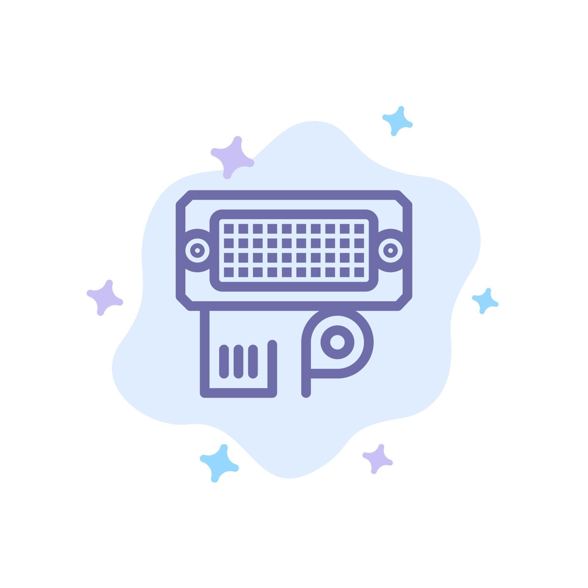 Adapter Connection Data Input Blue Icon On Abstract Cloud Background