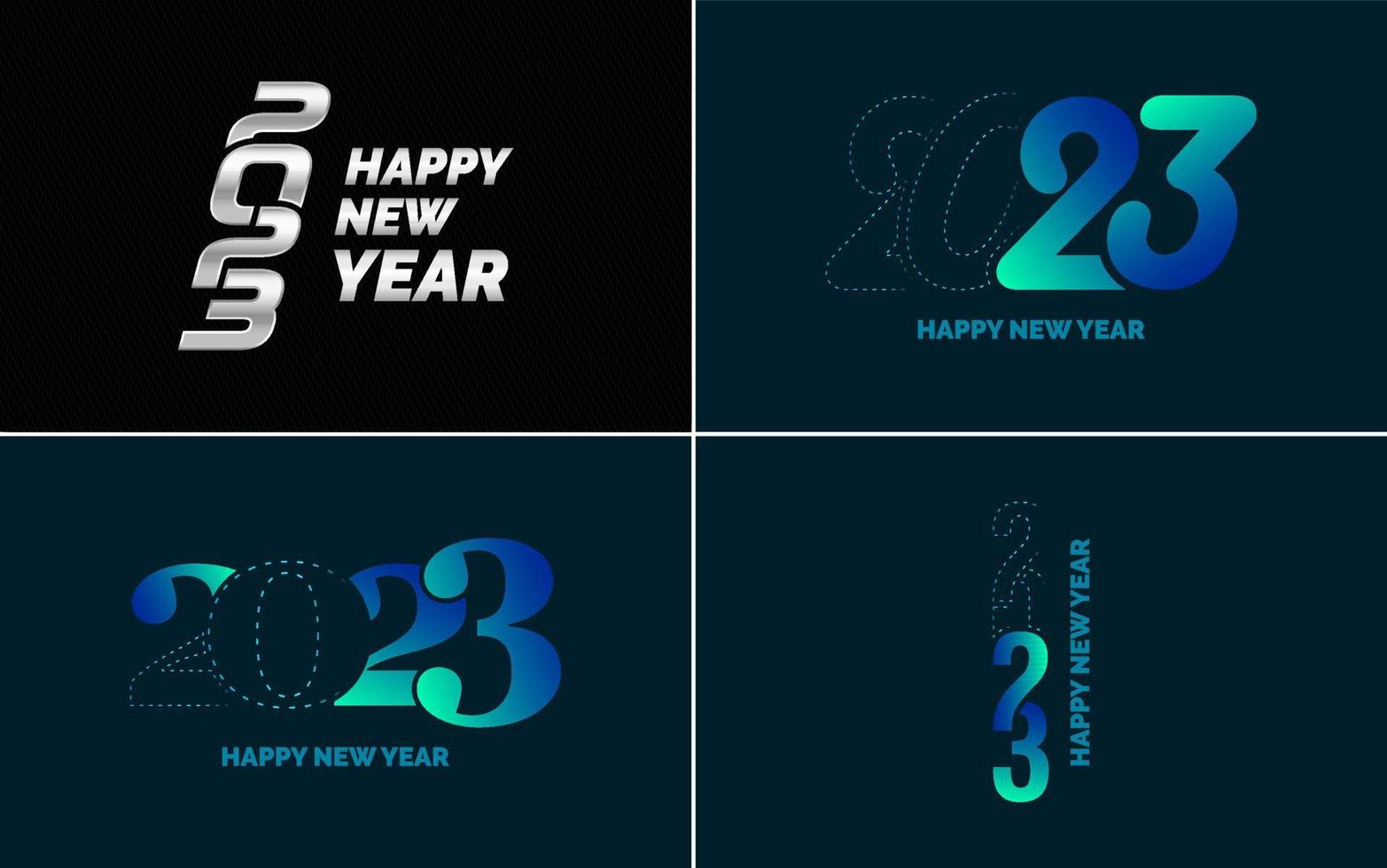 Happy New Year 2023 text design Pack. for Brochure design template. card. banner 14569048 Vector ...