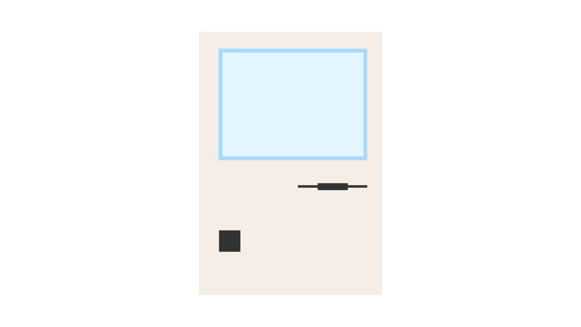 Old Retro Vintage Hipster Computer Pc With Monitor And Keyboard From