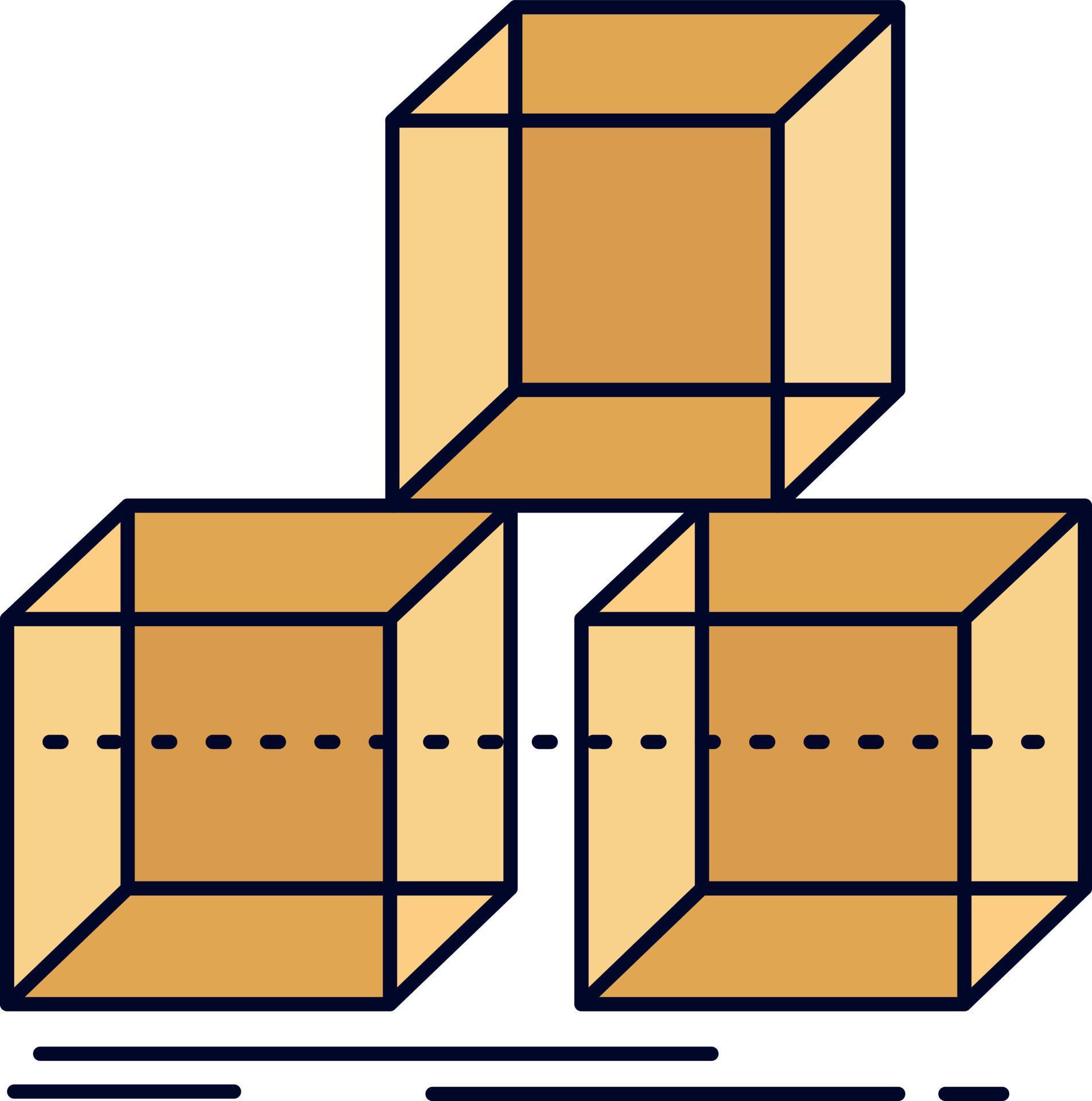 Arrange design stack 3d box Flat Color Icon Vector 14571527 Vector Art ...