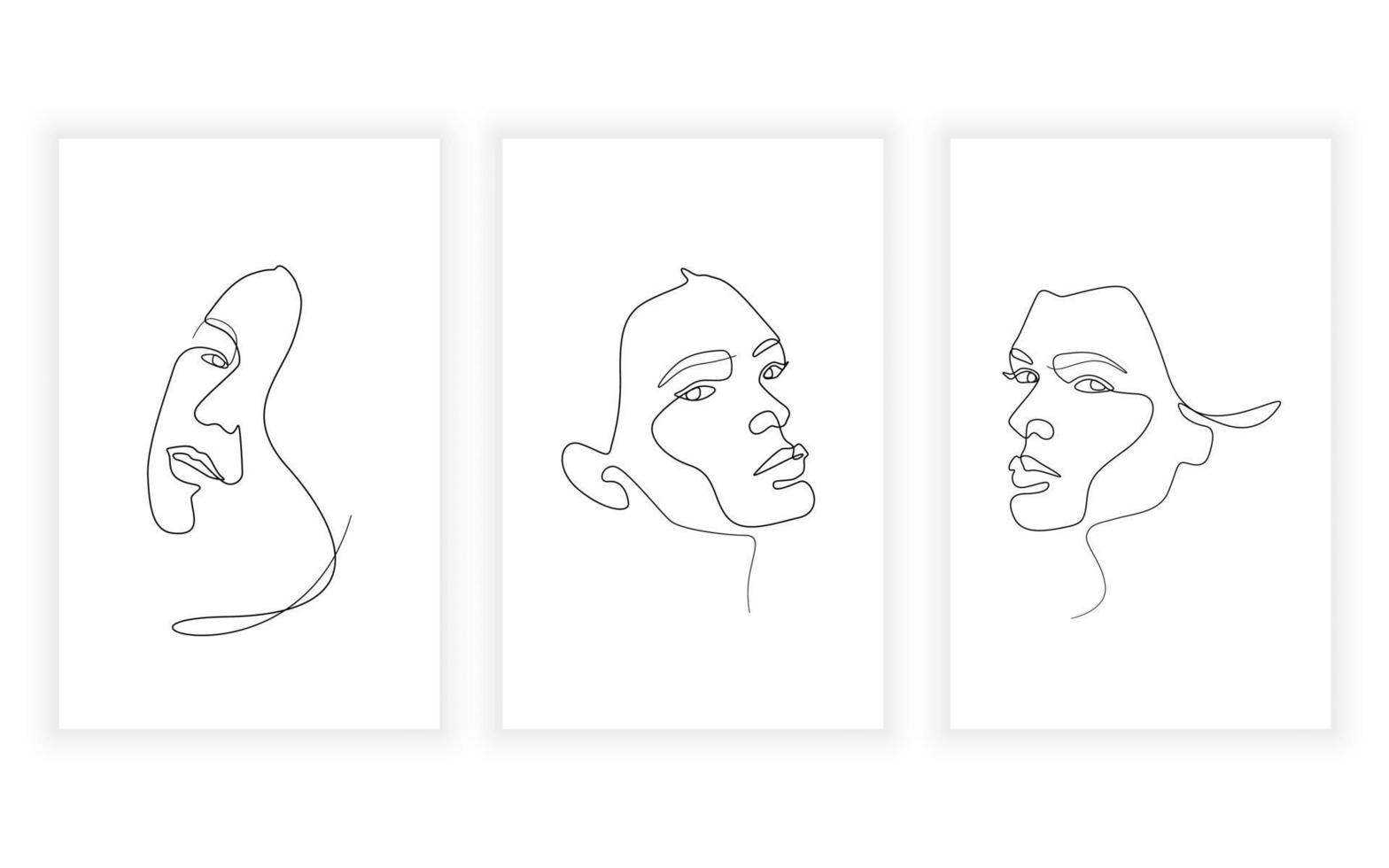set of woman beauty face line art and continuous line minimalist ...