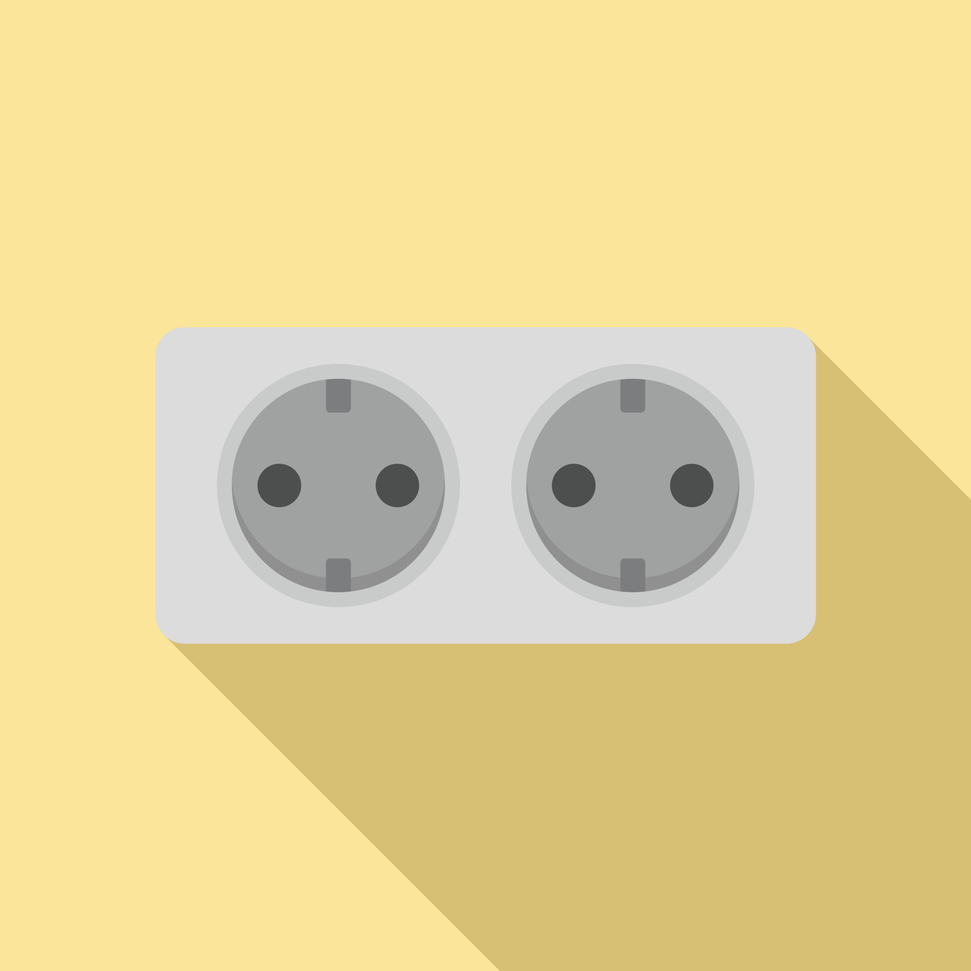 Double Wall Power Socket Icon Flat Style 14574236 Vector Art At Vecteezy