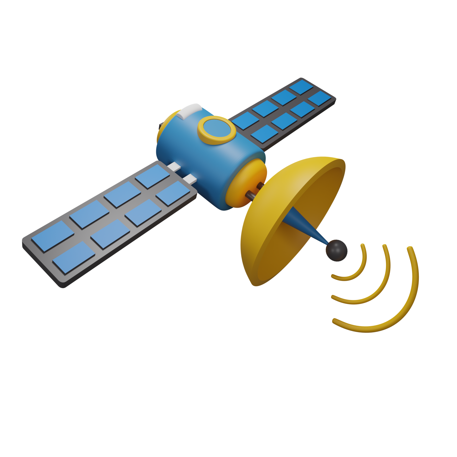 3D Blue Satellite Illustration 14578172 PNG