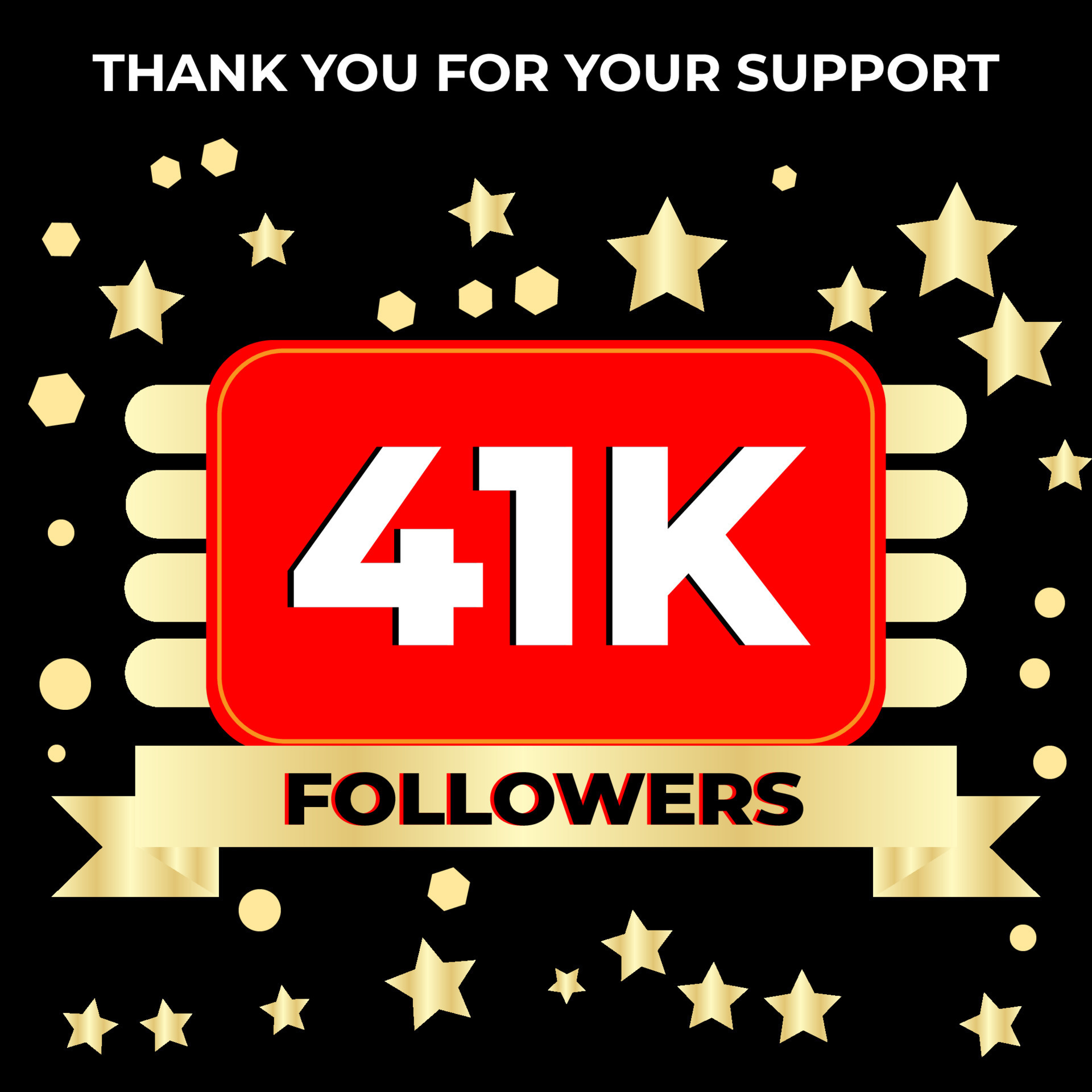 Thank You 41k Followers Celebration Template Design Perfect For Social