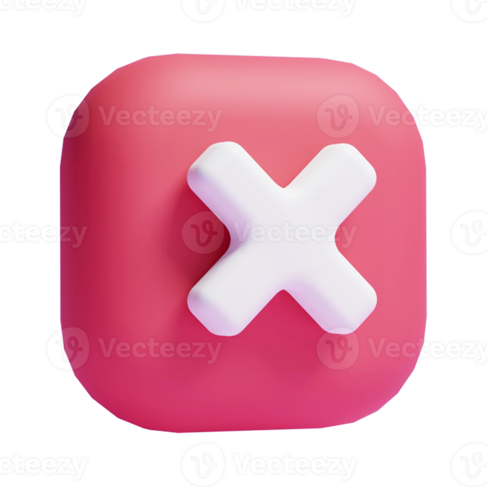 3d Cross Mark Sign Or 3d Render Of Cross Mark Cancel No Access Or X