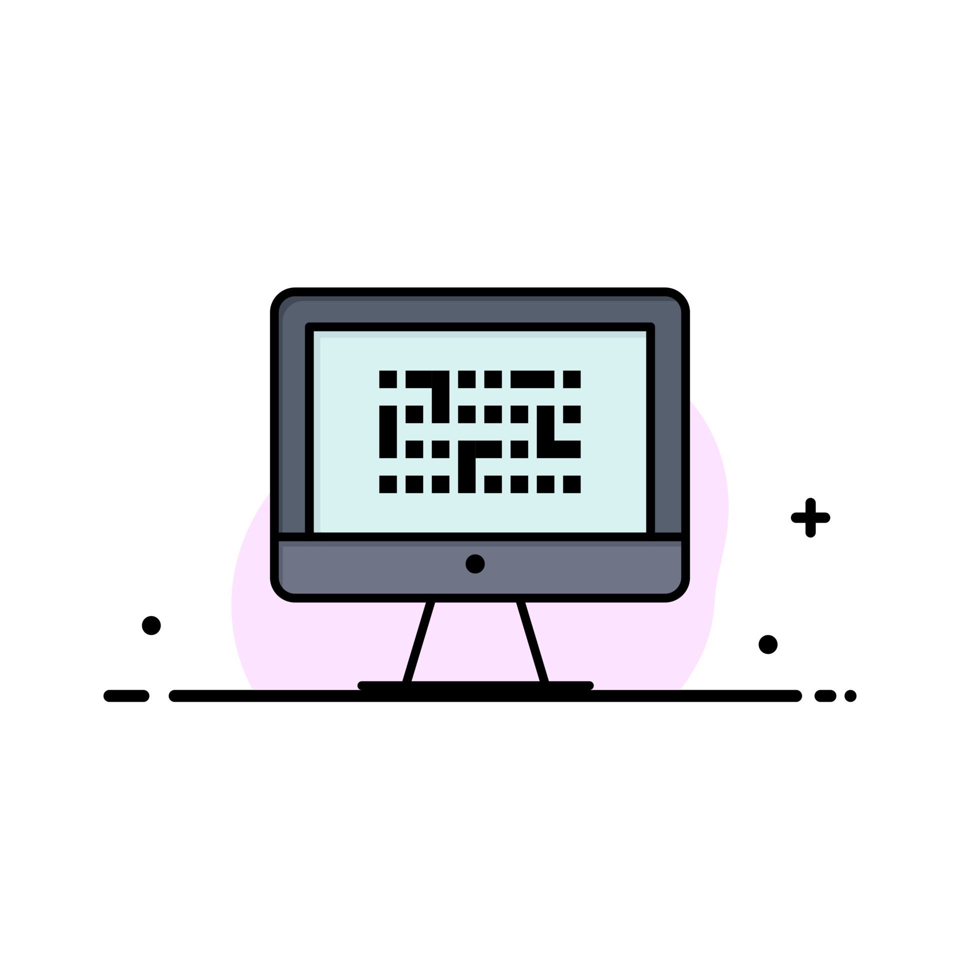 Cryptography Data Ddos Encryption Information Problem Business Flat Line Filled Icon Vector