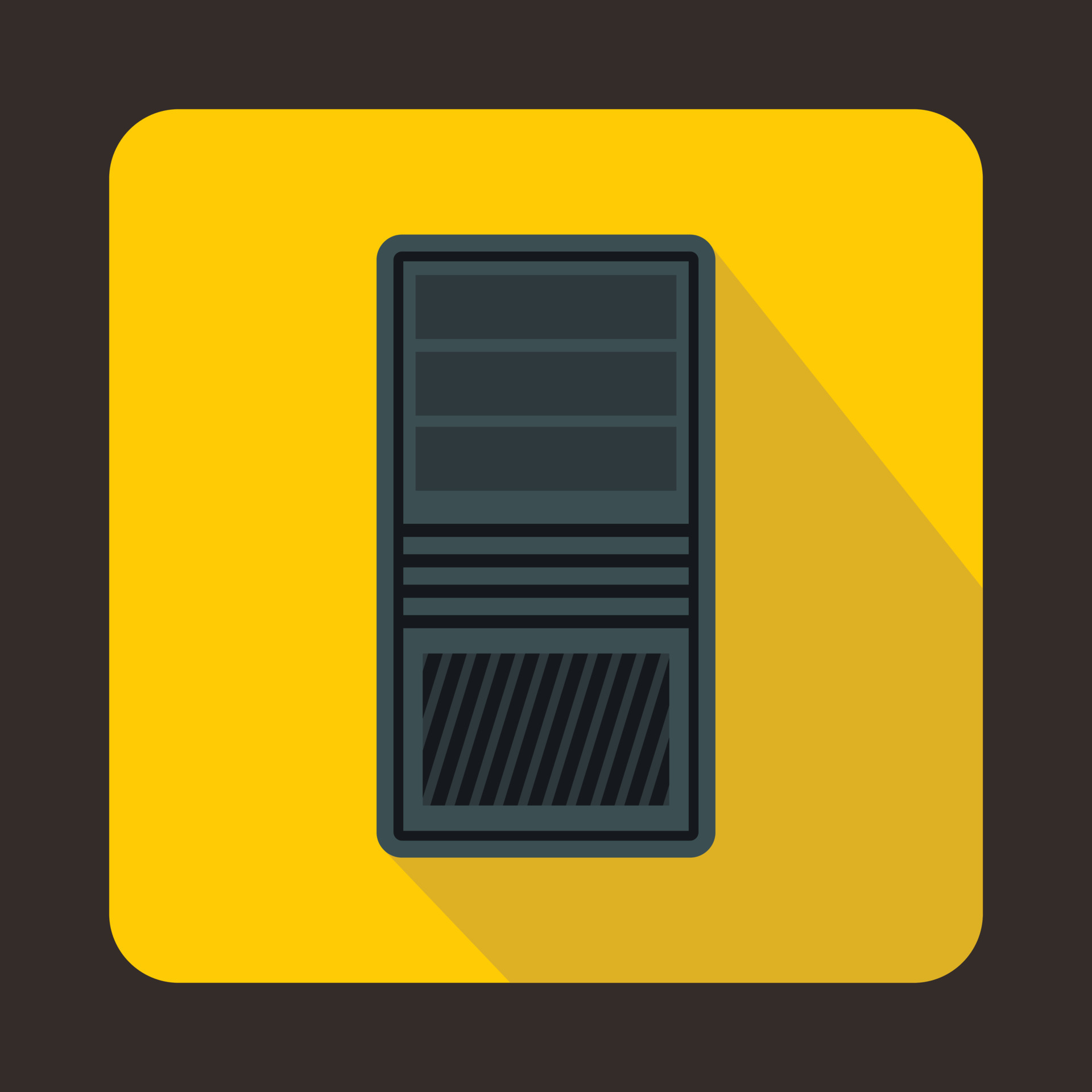 Black computer system unit icon, flat style 14580324 Vector Art at Vecteezy