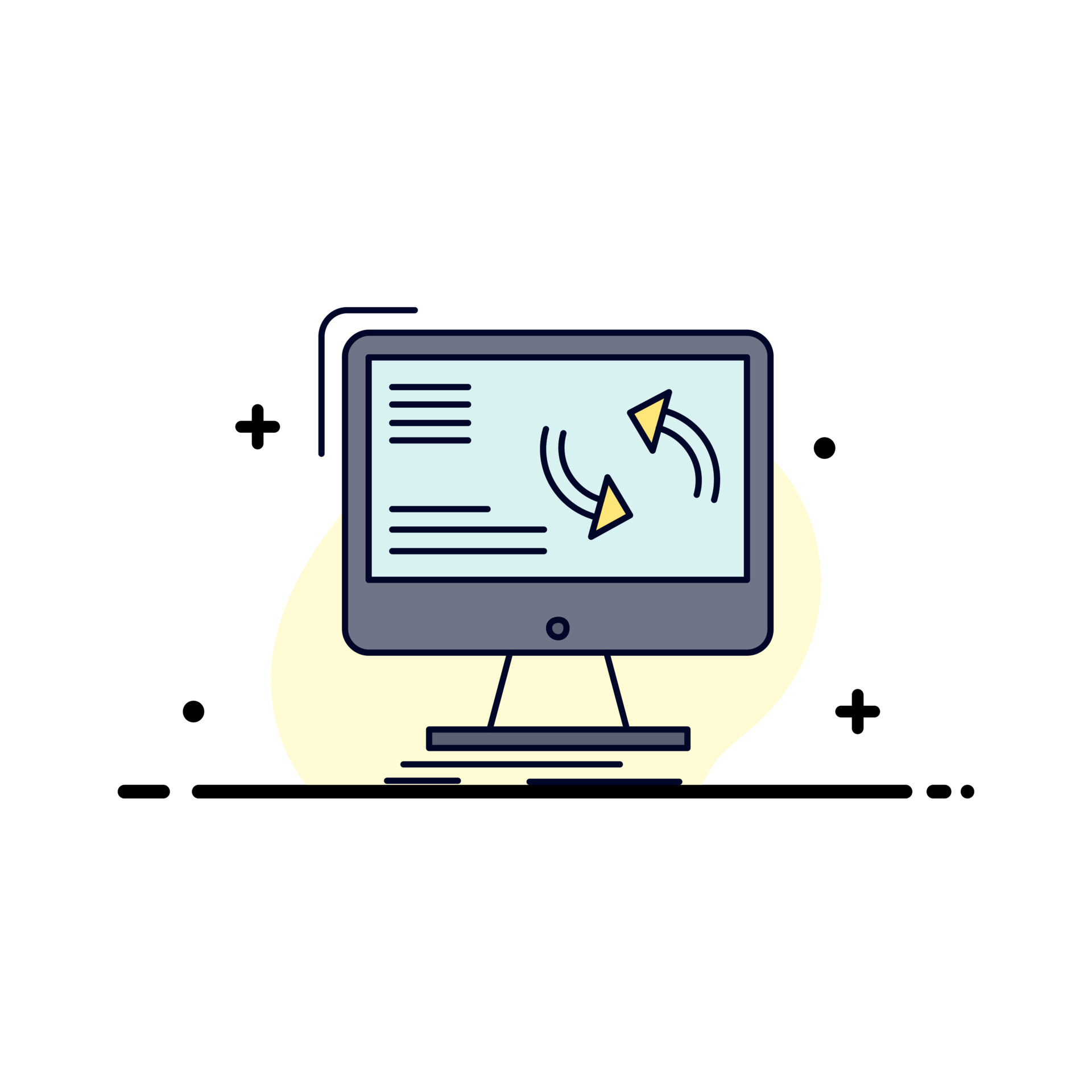 Synchronization Sync Information Data Computer Flat Color Icon Vector 6490