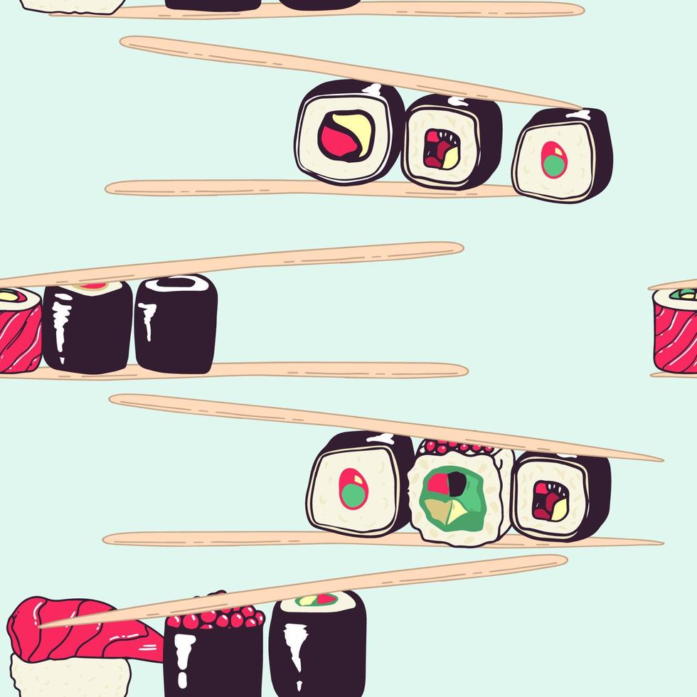 Vector seamless sushi pattern Sushi isolated icons in seamless pattern ... Vector seamless sushi pattern Sushi isolated icons in seamless pattern ...