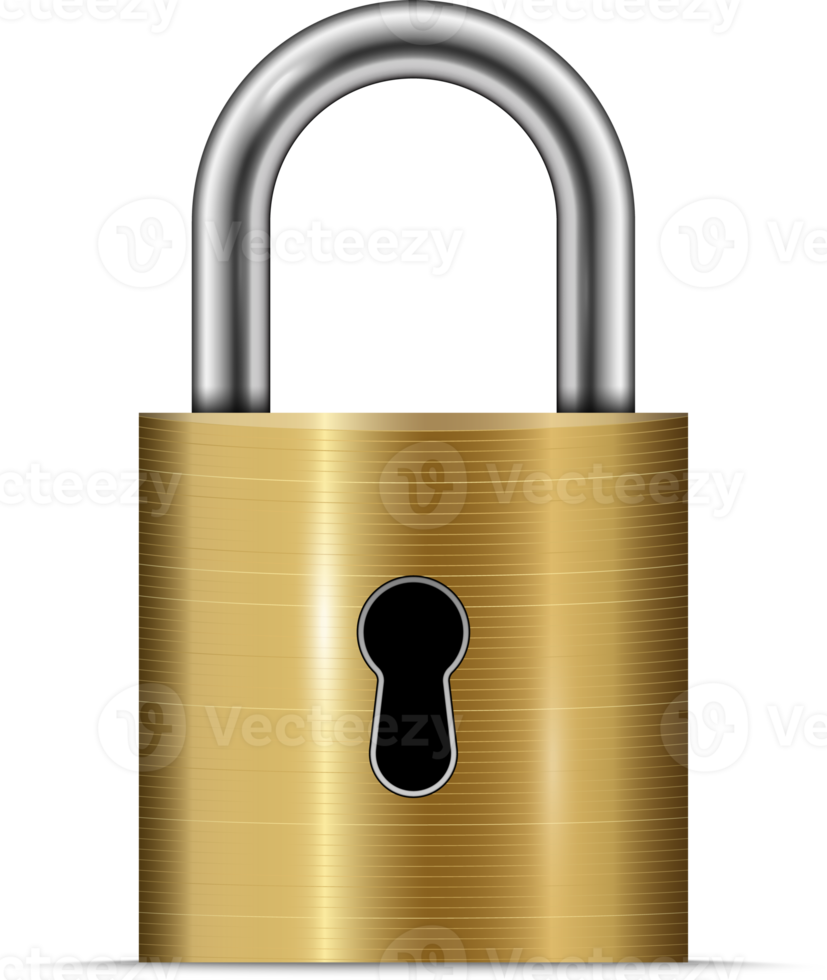 Gold locked padlock 14585778 PNG Gold locked padlock 14585778 PNG