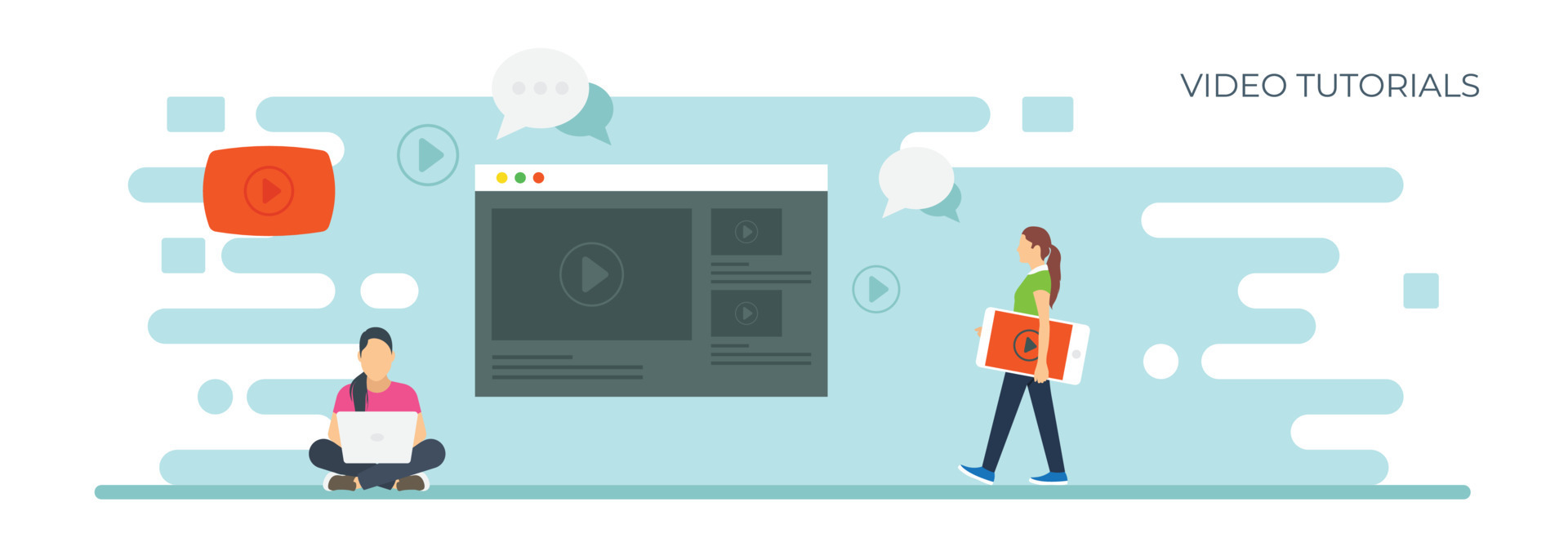 Trendy Video Tutorial 14587412 Vector Art at Vecteezy