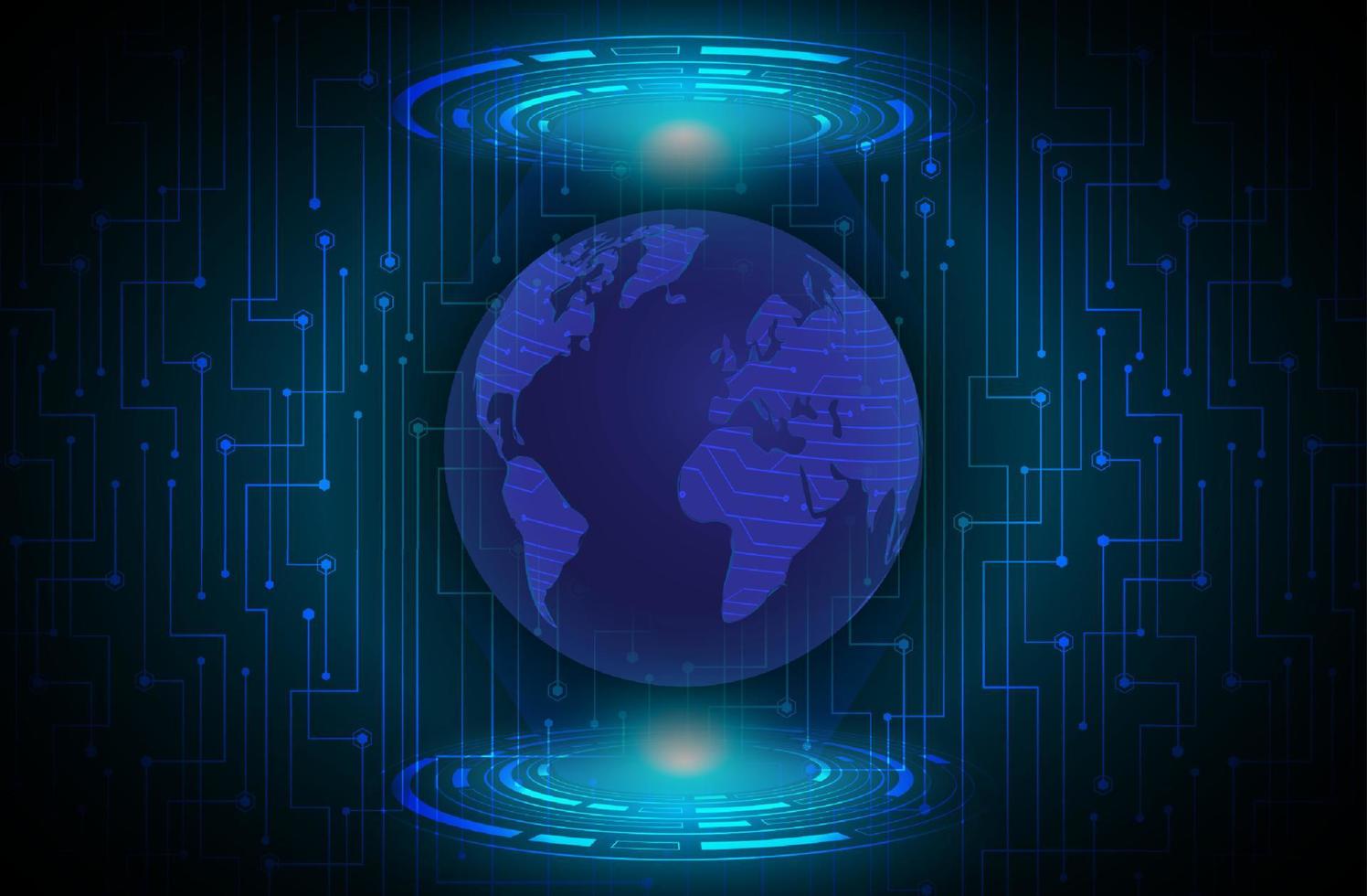 Modern World Map Holograph on Technology Background 14588860 Vector Art at Vecteezy