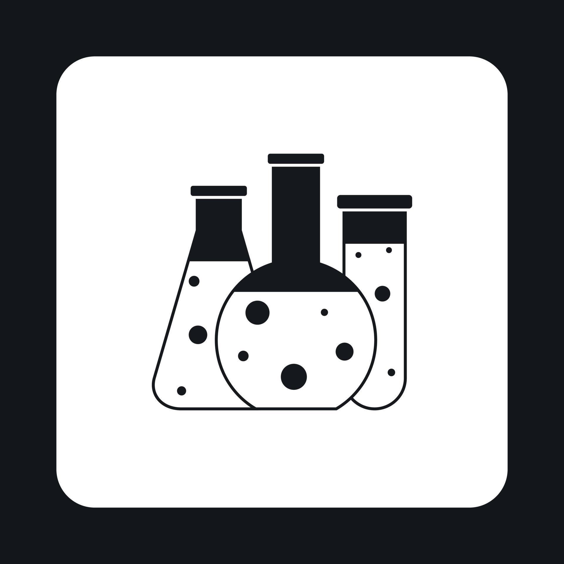 Chemical laboratory flasks icon, simple style 14589831 Vector Art at ...