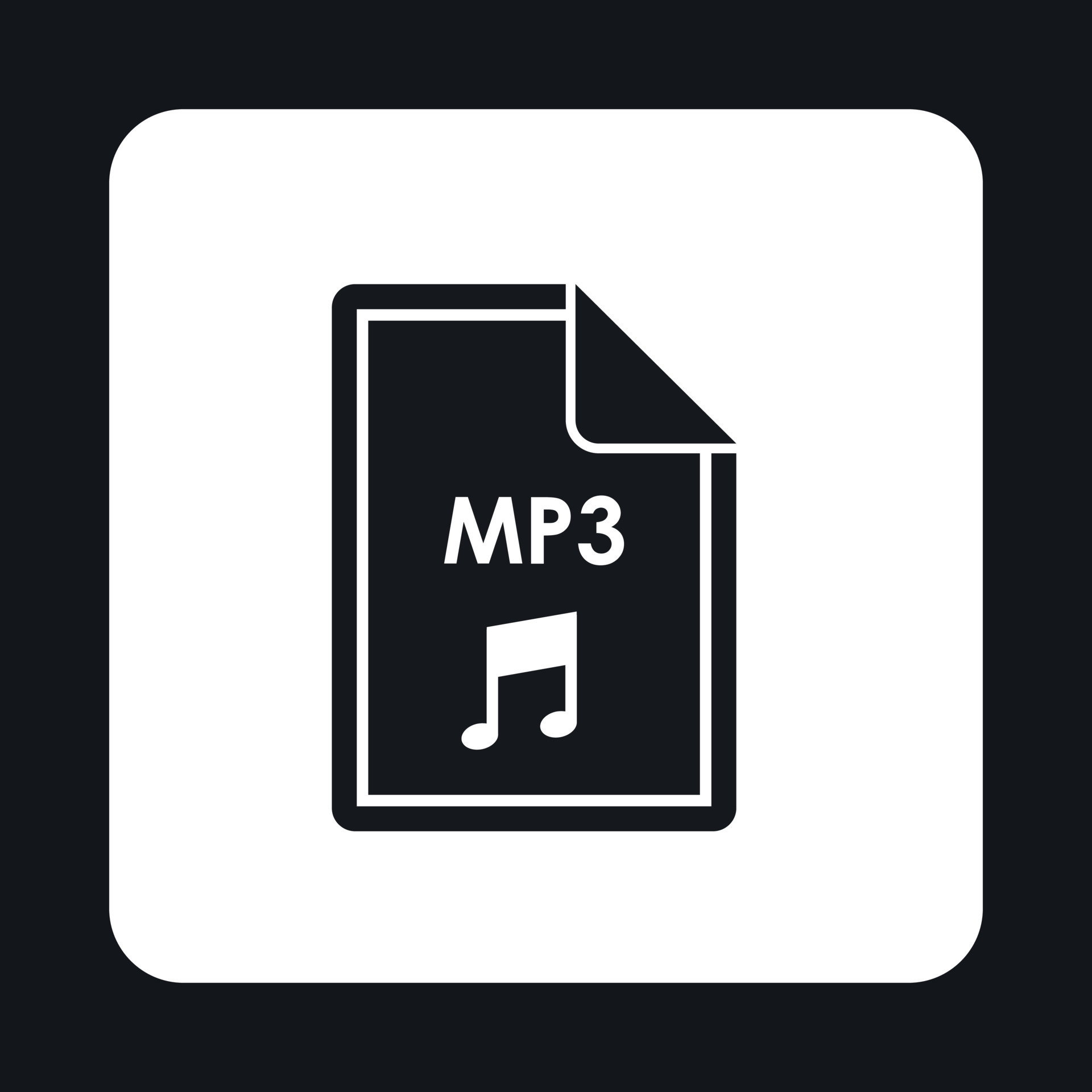 File MP3 icon, simple style 14590092 Vector Art at Vecteezy
