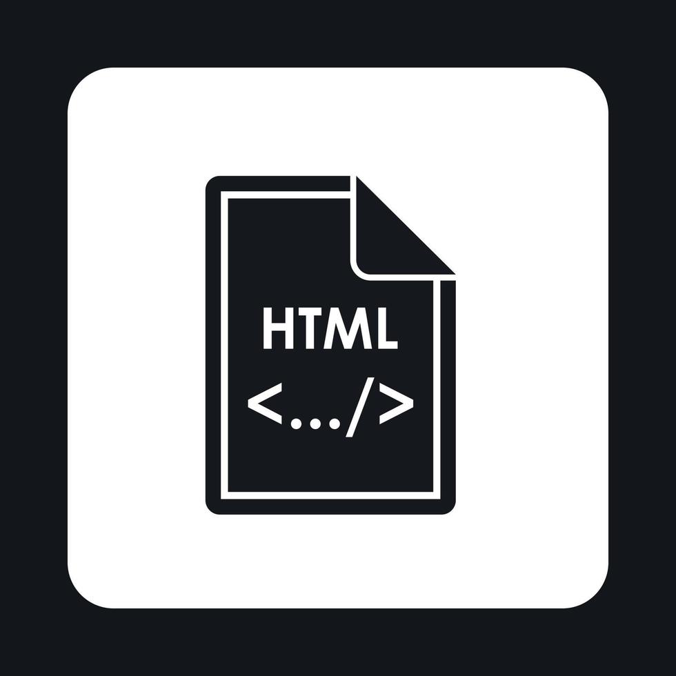 File HTML icon, simple style 14591186 Vector Art at Vecteezy