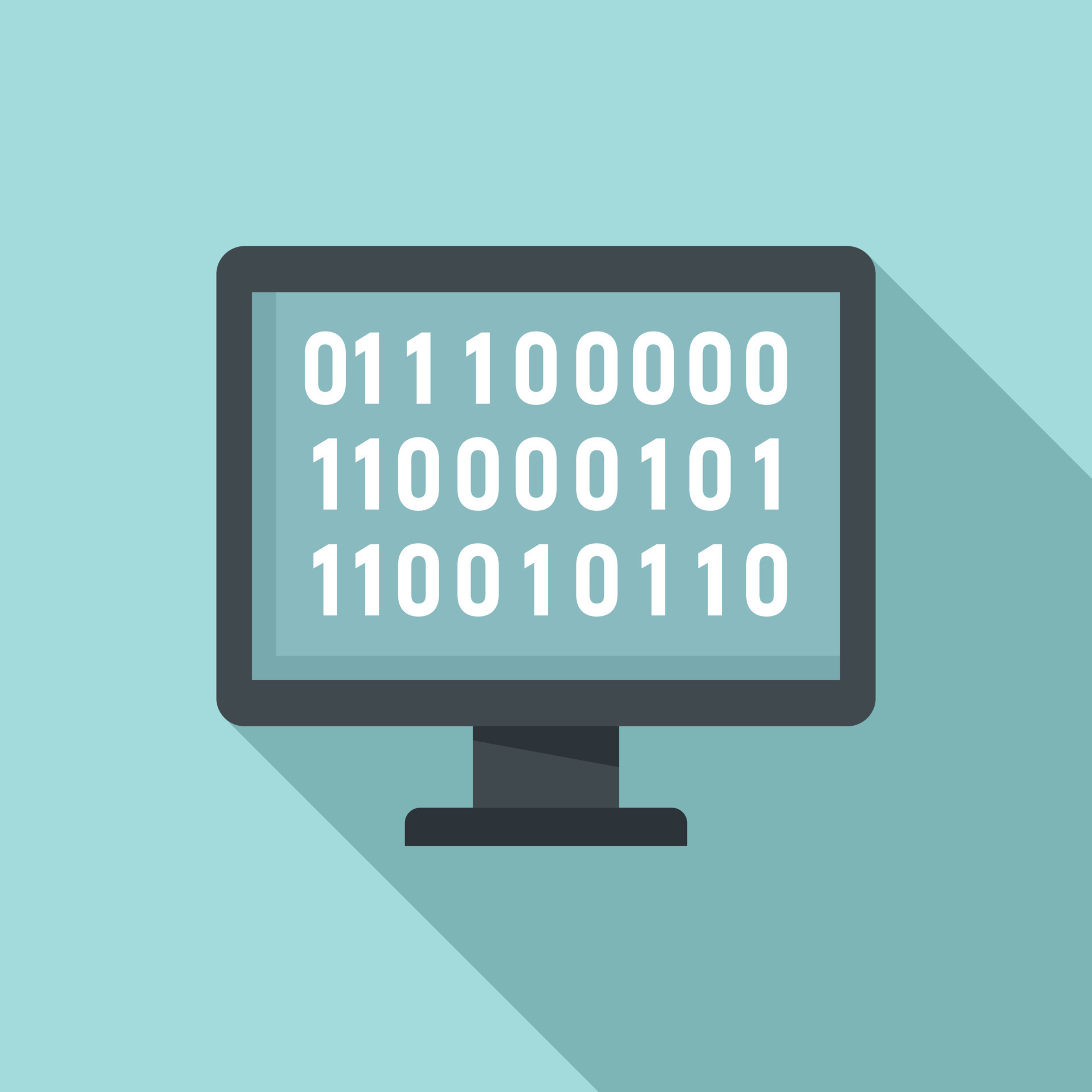 Computer machine learning icon, flat style 14595405 Vector Art at Vecteezy