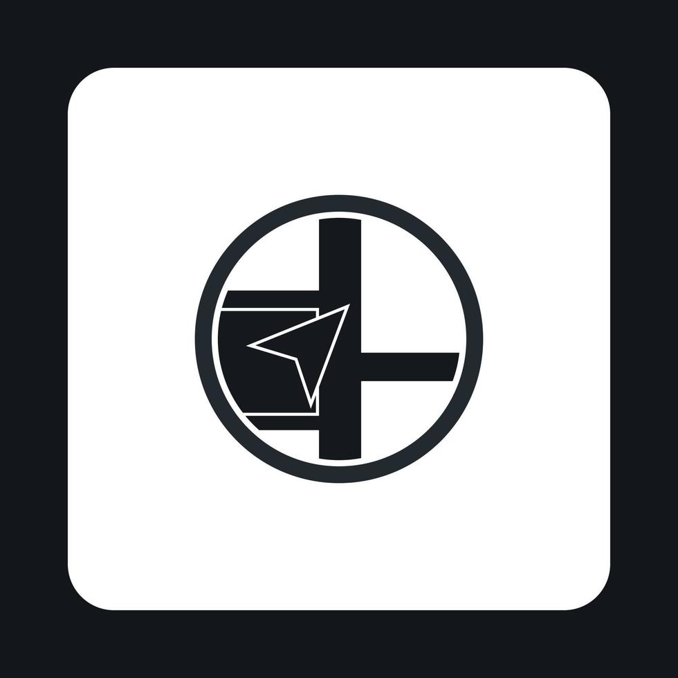 Pointer on map icon, simple style 14595861 Vector Art at Vecteezy