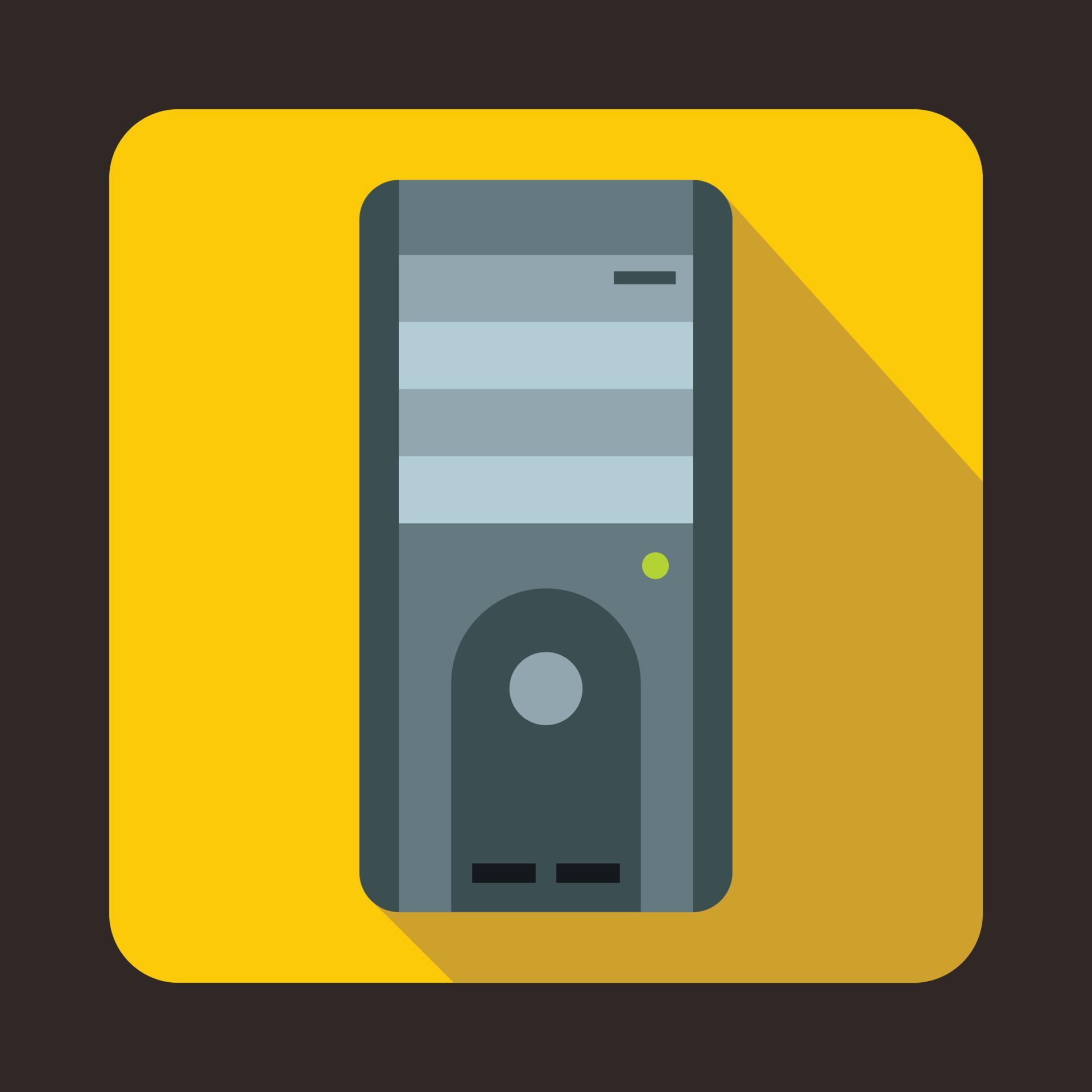 Computer system unit icon, flat style 14598574 Vector Art at Vecteezy