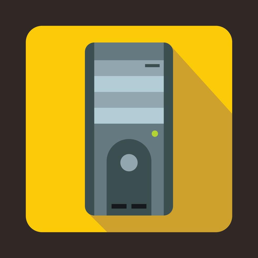 Computer system unit icon, flat style 14598574 Vector Art at Vecteezy