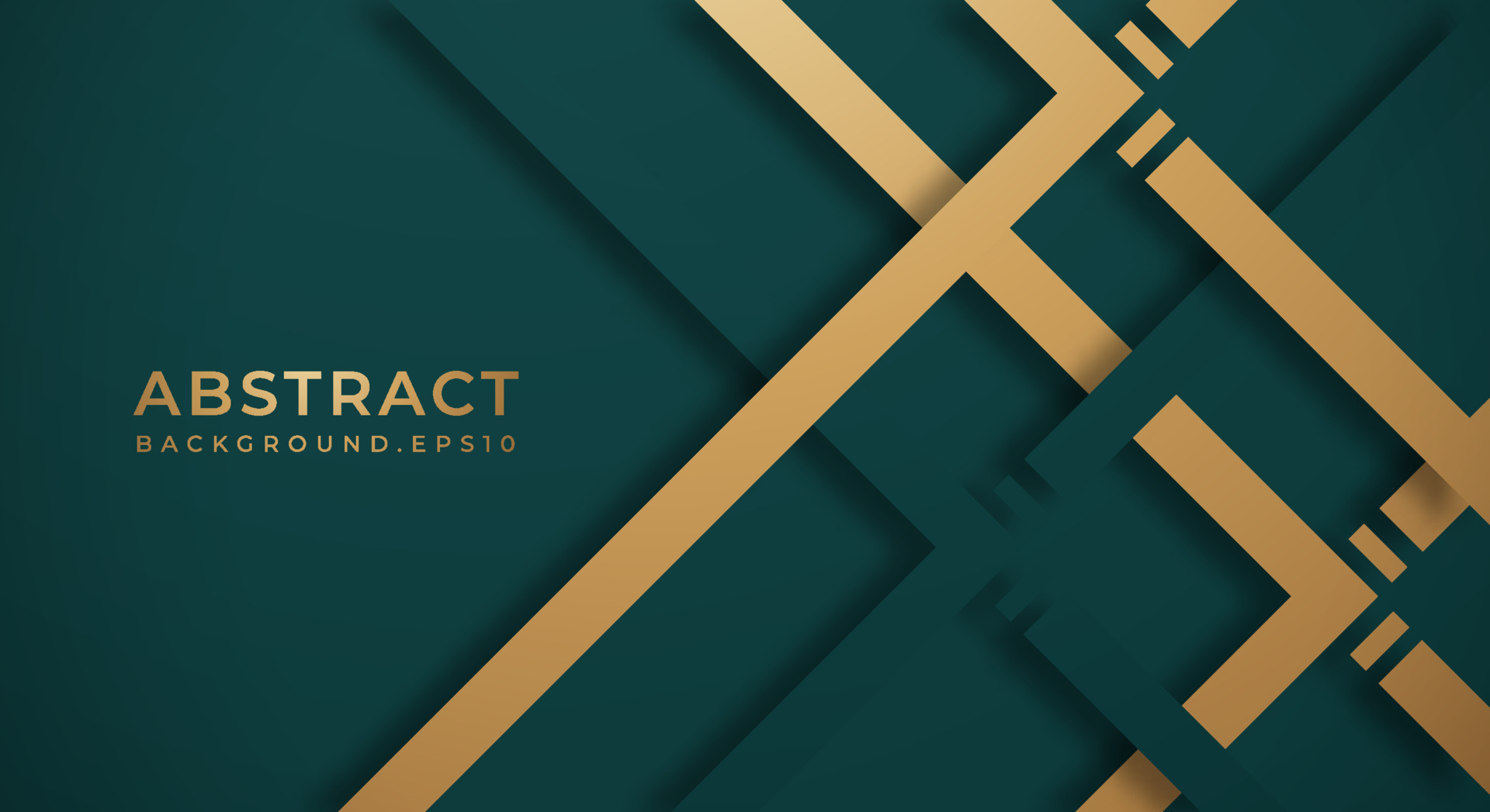Abstract Dark Green 3D Background with Gold and Green Lines Paper Cut ...