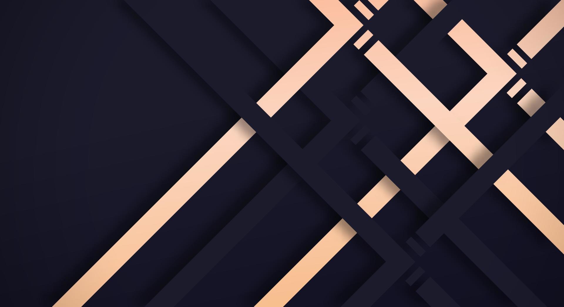 Abstract Dark Black 3D Background with Gold and Black Lines Paper Cut ...