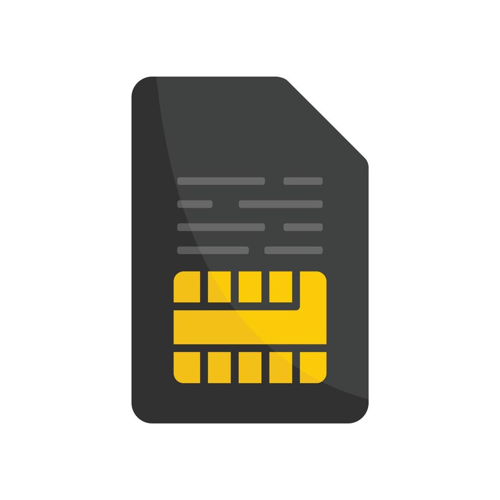 Cellular sim card icon, flat style 14599242 Vector Art at Vecteezy