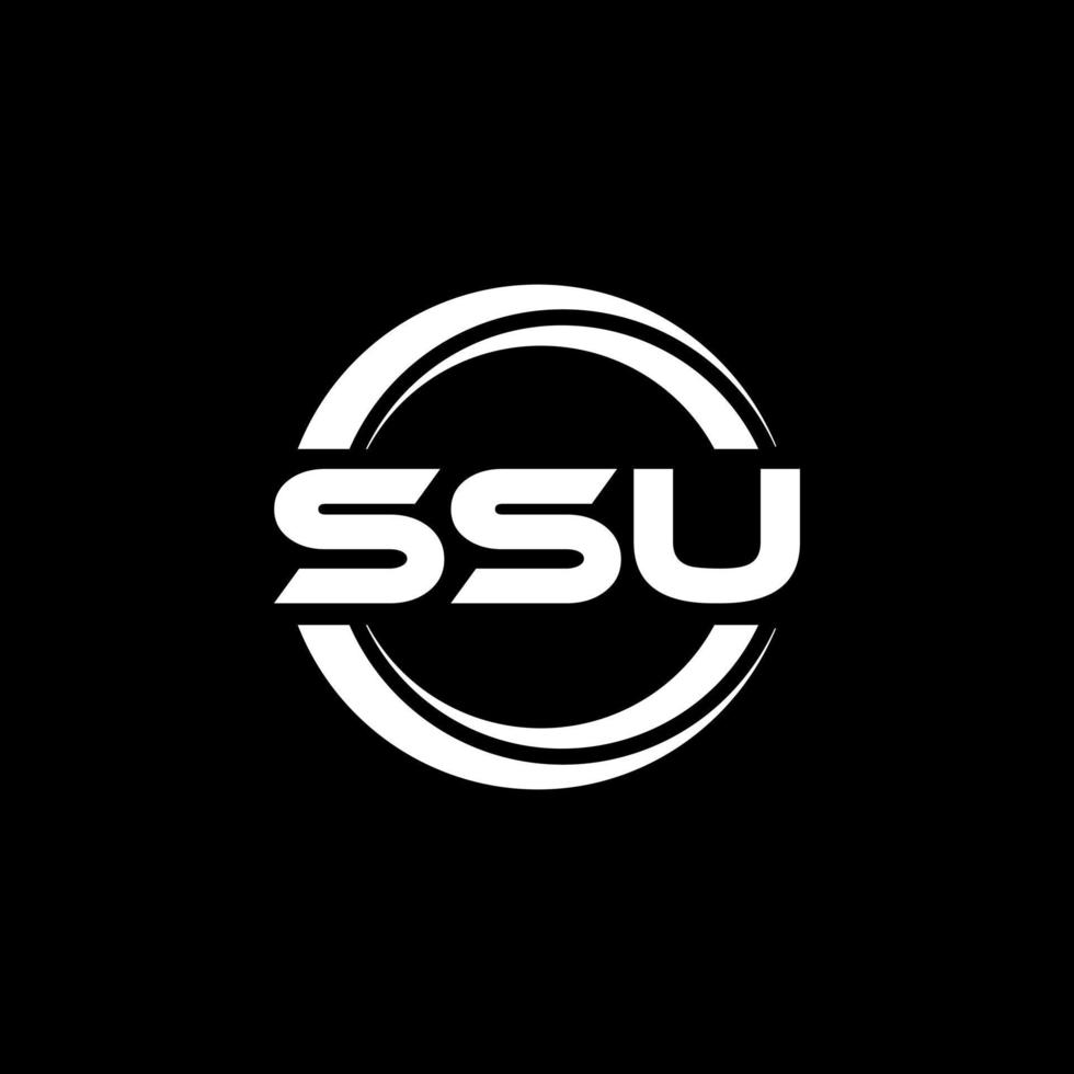 SSU letter logo design in illustration. Vector logo, calligraphy designs for logo, Poster ...