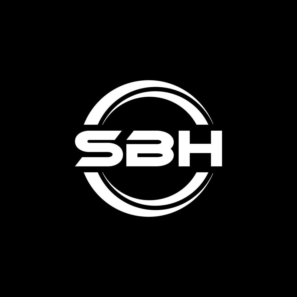 diseño del logotipo de la letra sbh en la ilustración. logotipo vectorial, diseños de caligrafía ...