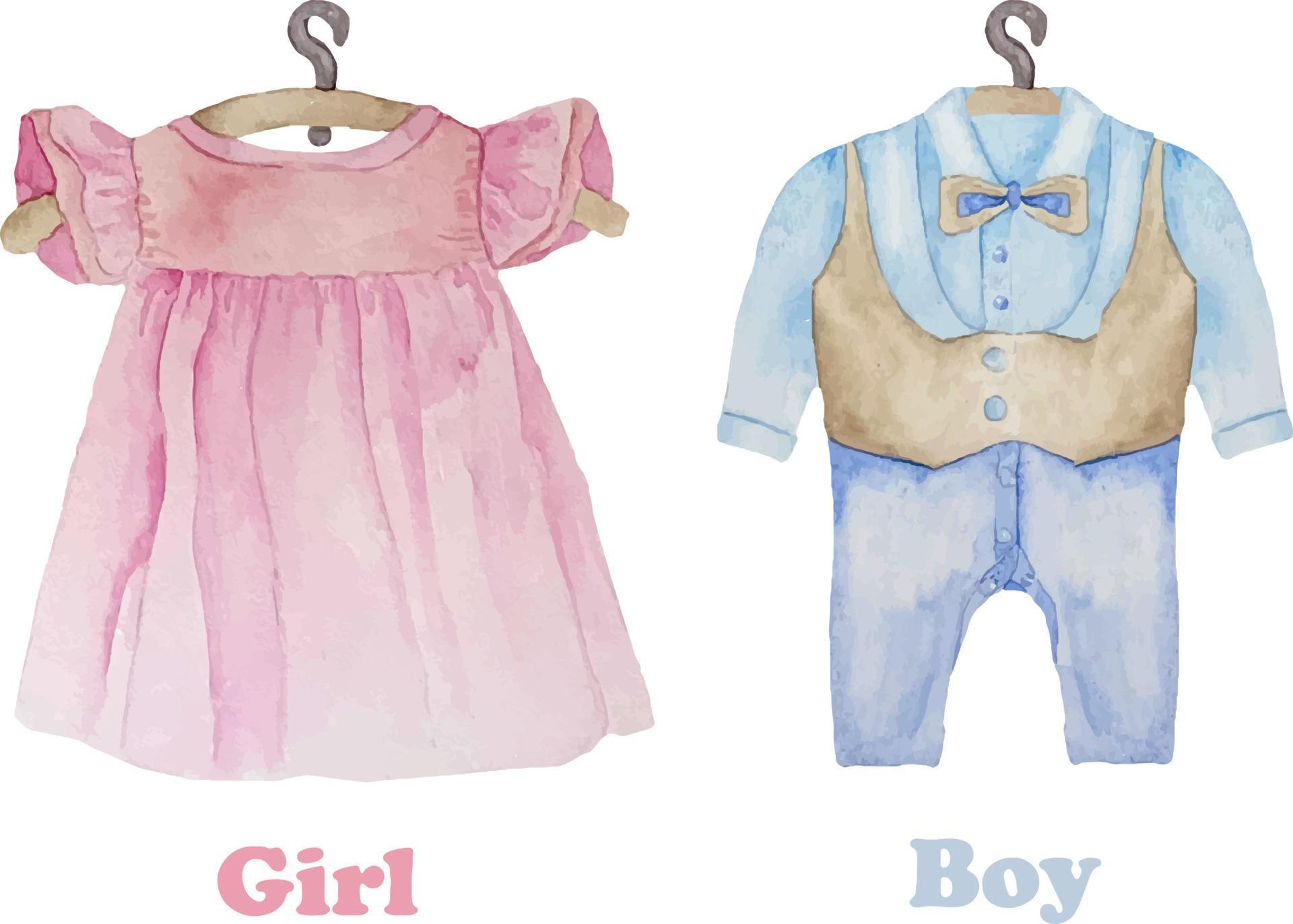 Watercolor Illustration for Gender Reveal party. It's a Girl and It's a ...