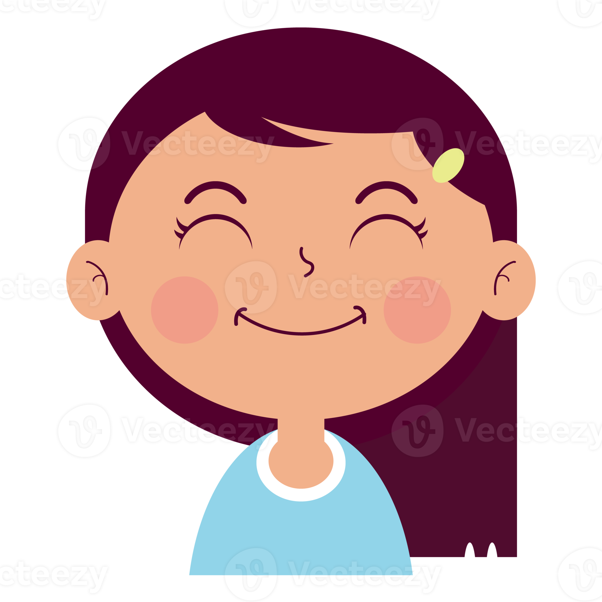 Niña Feliz Cara Dibujos Animados Lindo 14604020 Png