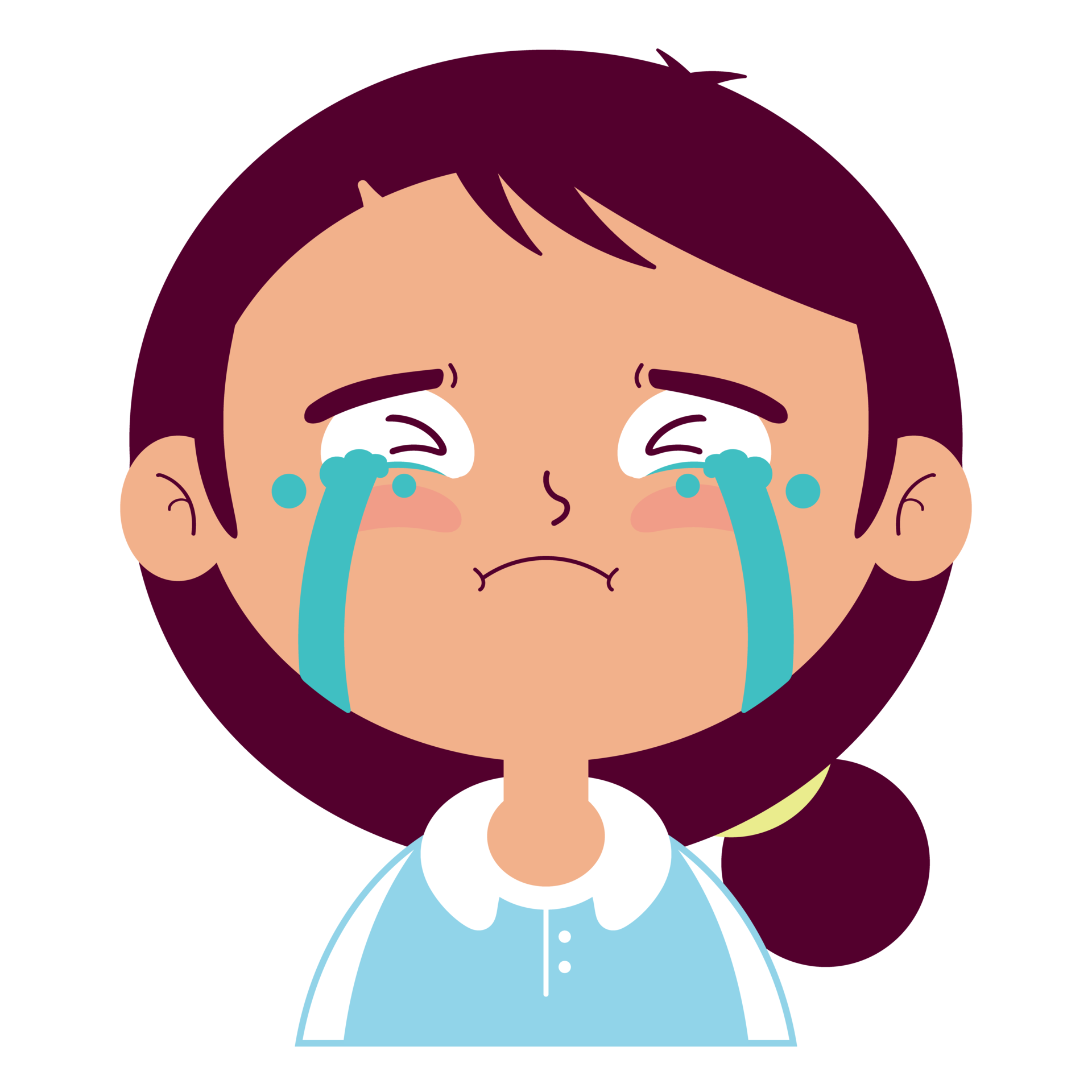Girl Crying Face Cartoon Cut 14604145 Png
