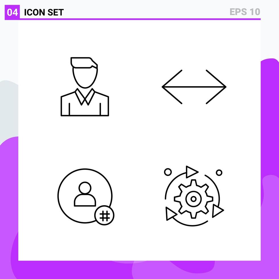 Set of 4 icons in Line style Creative Outline Symbols for Website ...