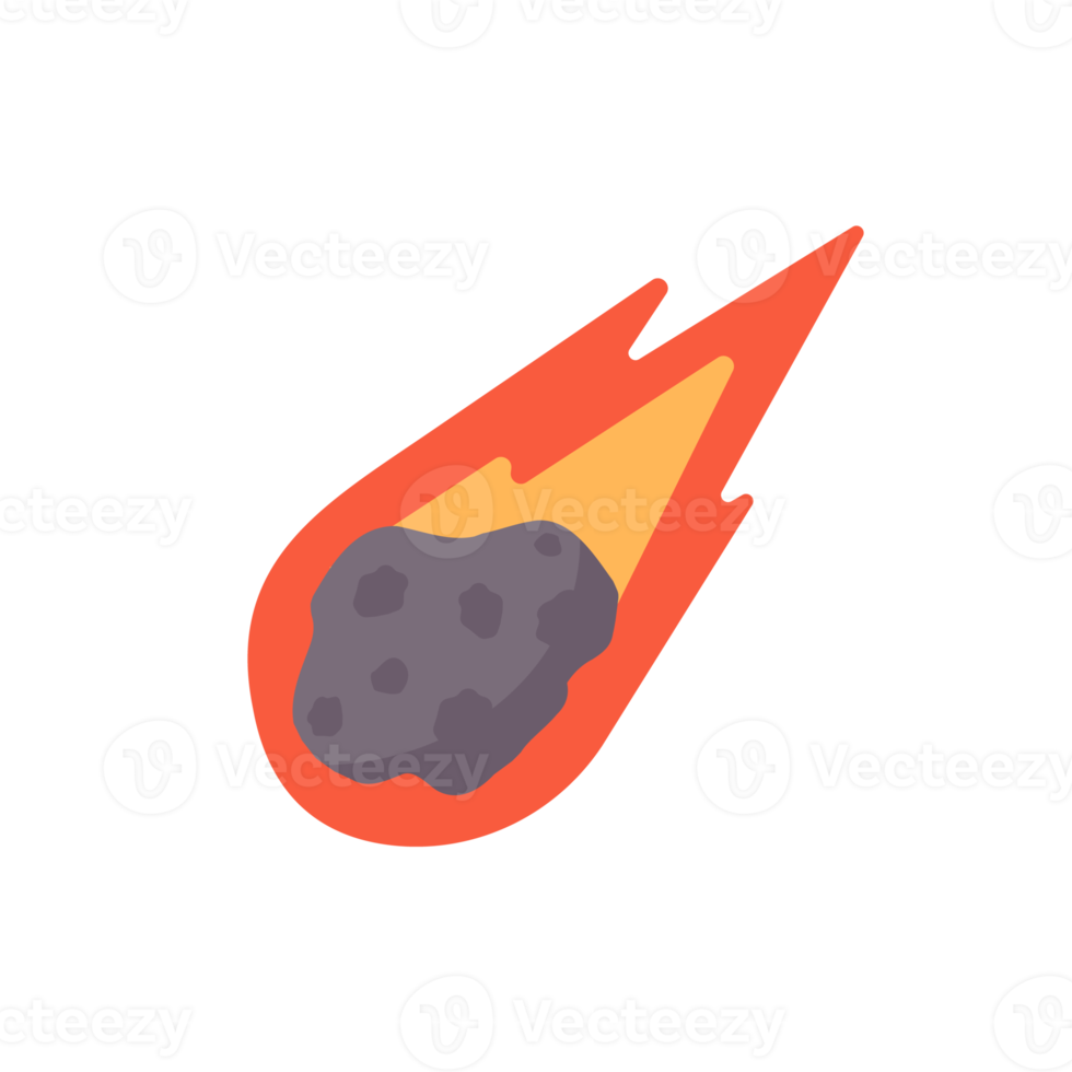 Comet cartoon. The meteorite fell to the earth and sparked. 14606471 PNG