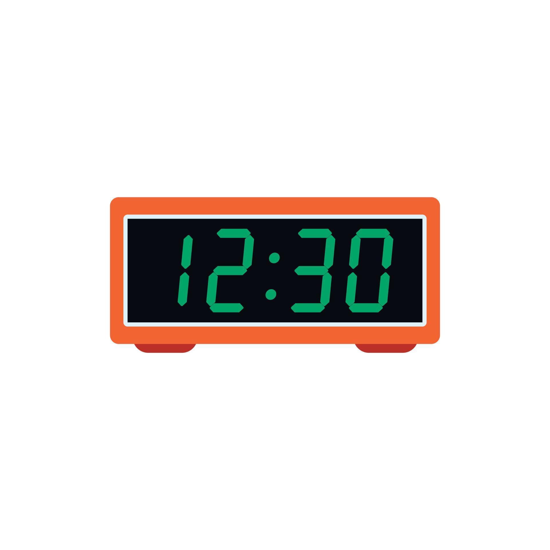 Digital table clock icon, flat style 14607409 Vector Art at Vecteezy