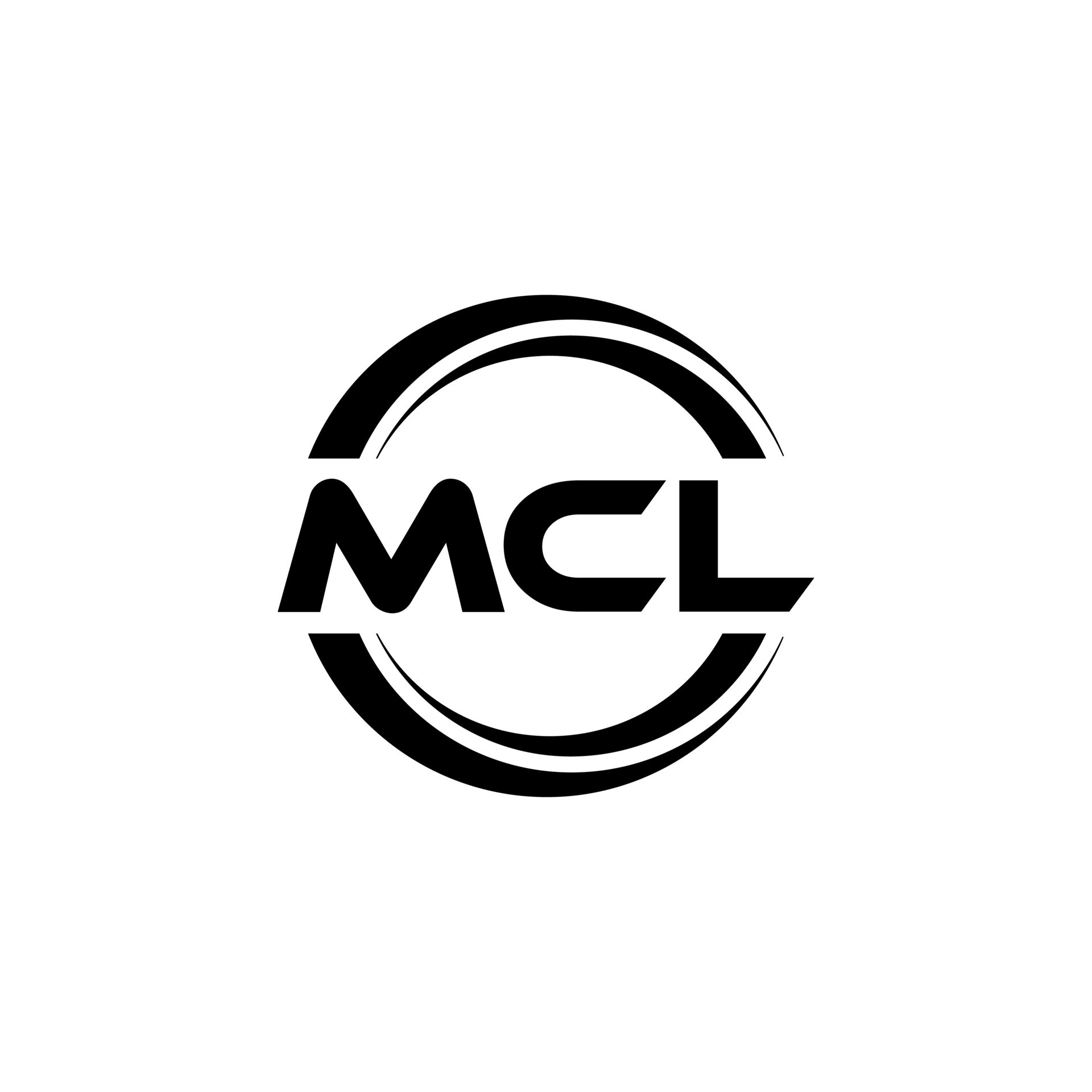 diseño del logotipo de la letra mcl en la ilustración. logotipo ...
