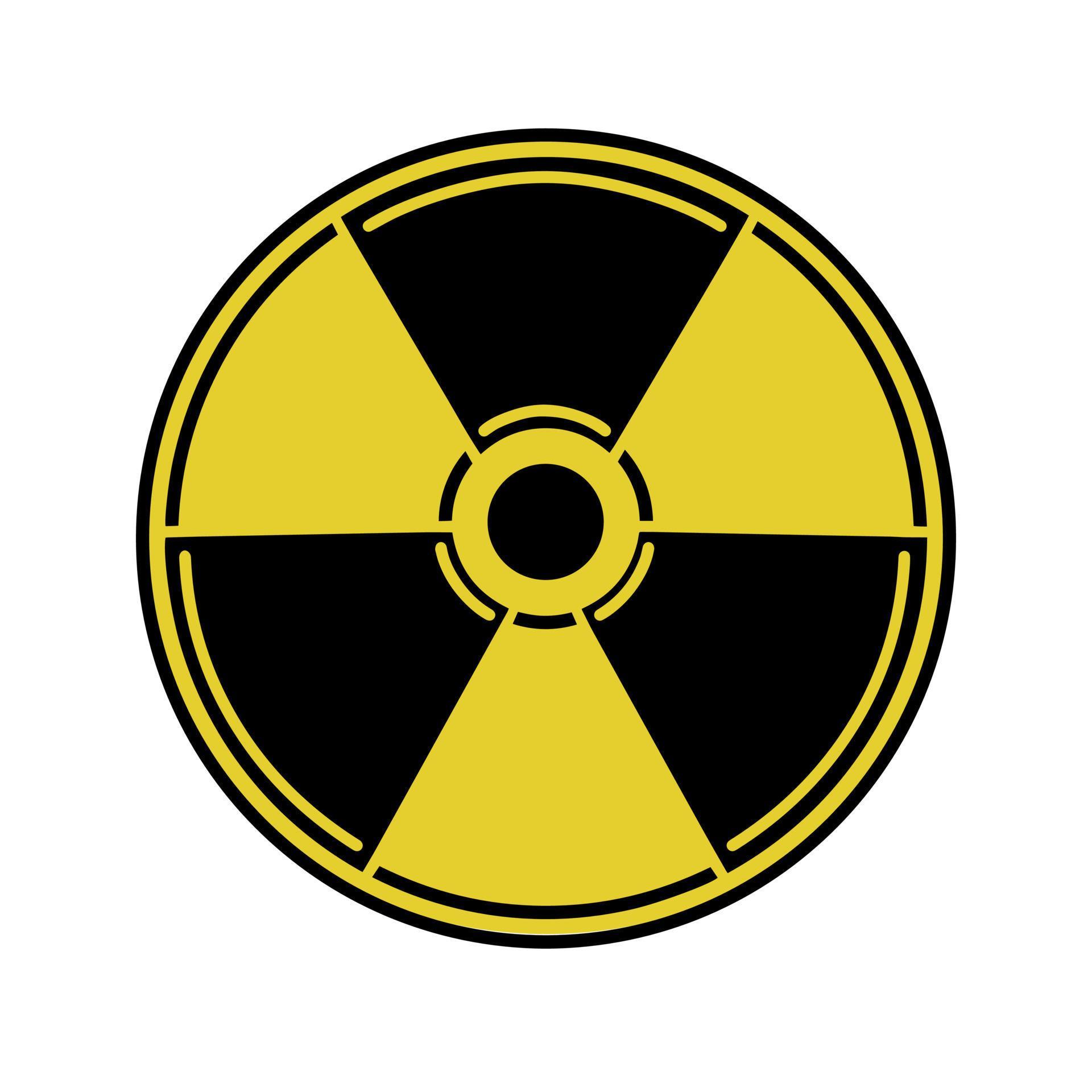 Radioactive contamination vector icon. Trefoil sign on a yellow circle ... Radioactive contamination vector icon. Trefoil sign on a yellow circle ...