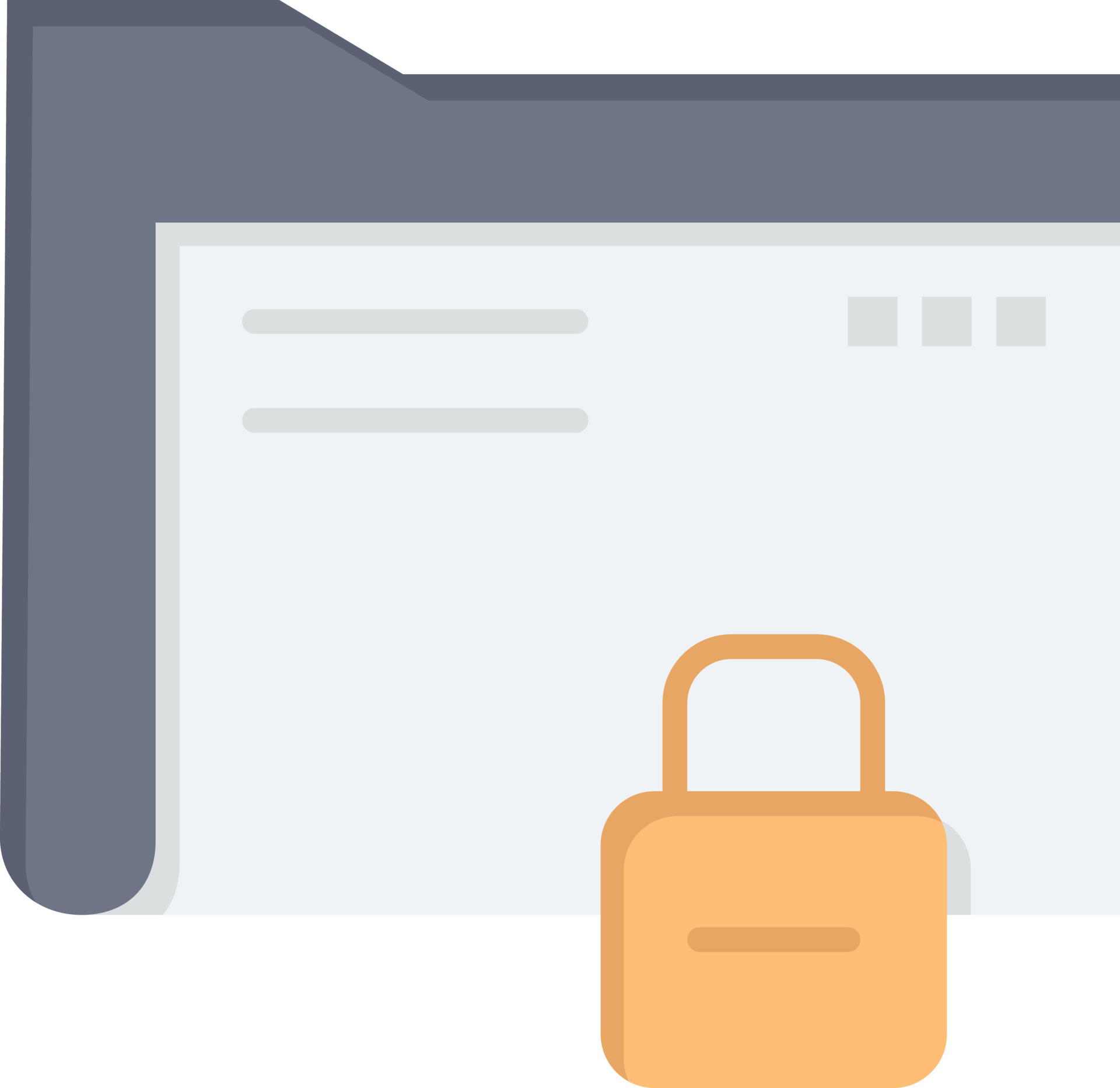 Data Folder Password Protection Secure Flat Color Icon Vector Icon
