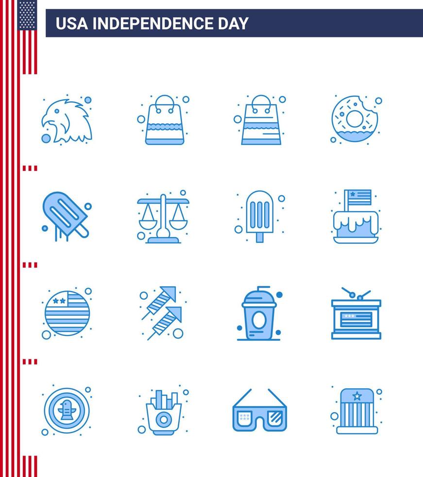 Editable Vector Line Pack Of Usa Day 16 Simple Blues Of Law Court Round Usa Cream Editable Usa