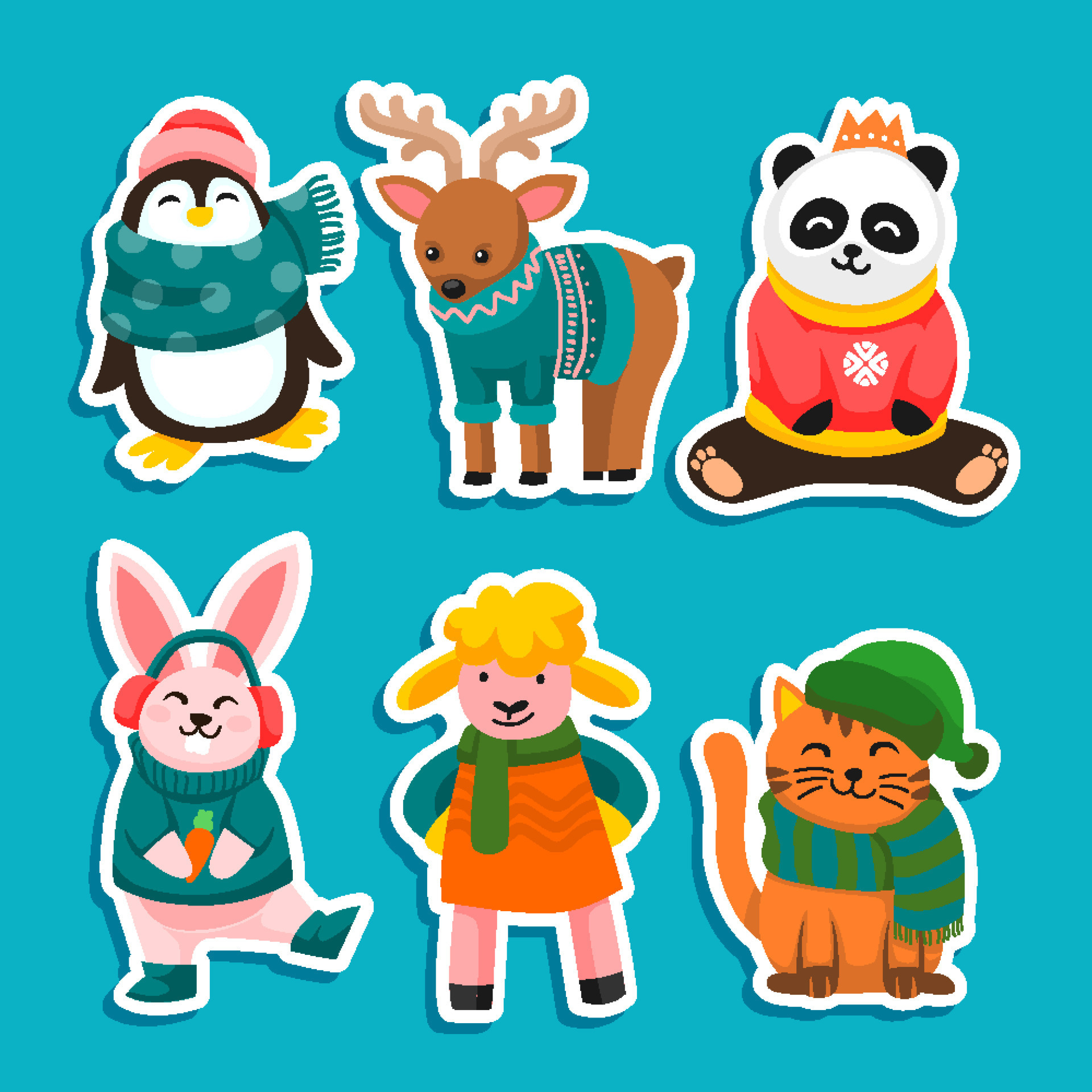 Winter Animal Stickers Set 14612743 Vector Art At Vecteezy winter-animal-stickers-set-14612743-vector-art-at-vecteezy