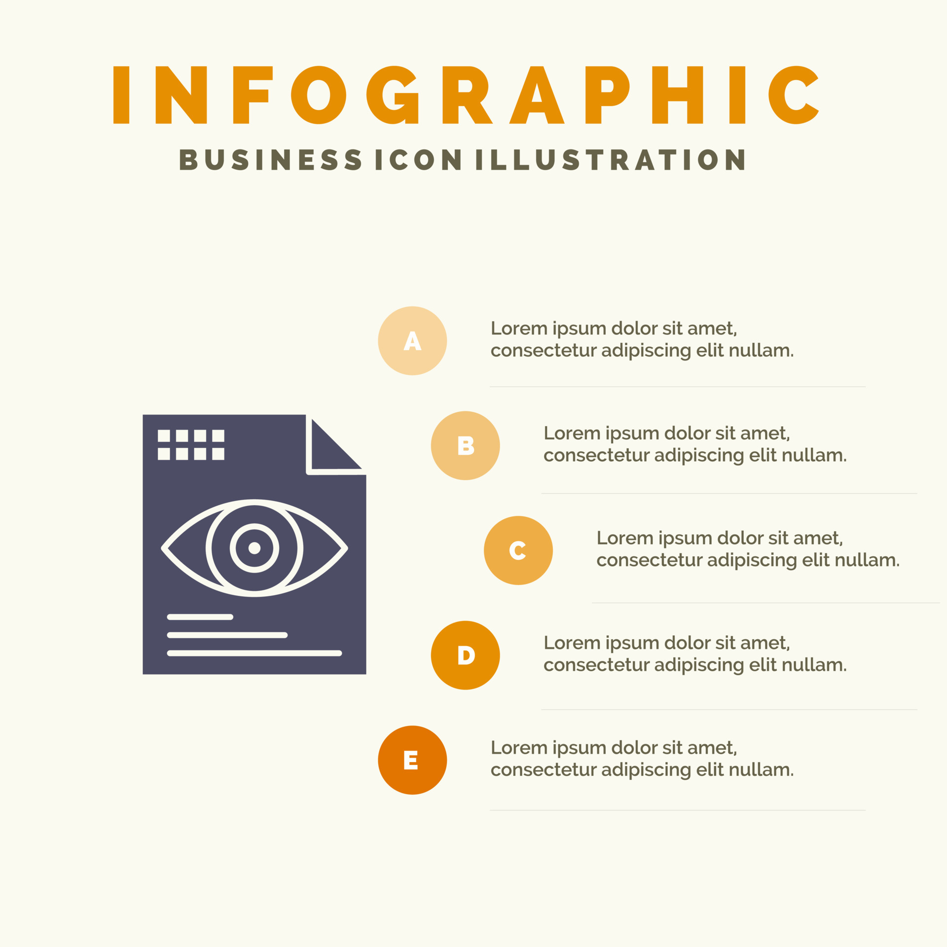 File Text Eye Computing Infographics Presentation Template 5 Steps Presentation 14613716 Vector