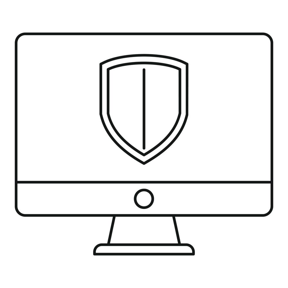 Protected Computer Icon Outline Style 14616104 Vector Art At Vecteezy